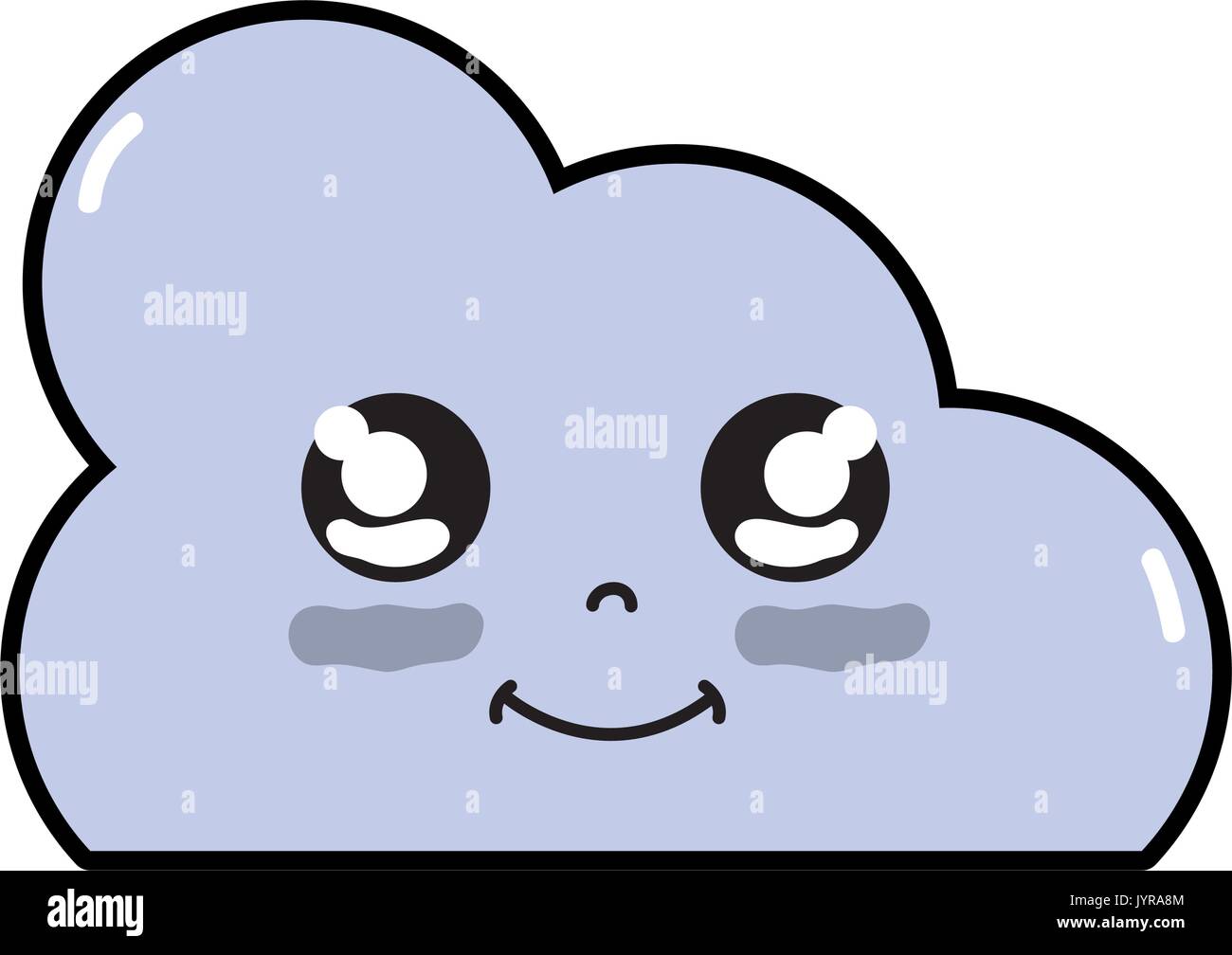 kawaii cute happy cloud weather Stock Vector Image & Art - Alamy