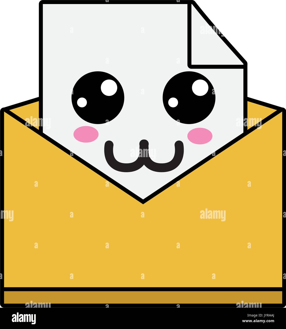 kawaii cute happy file message Stock Vector Image & Art - Alamy