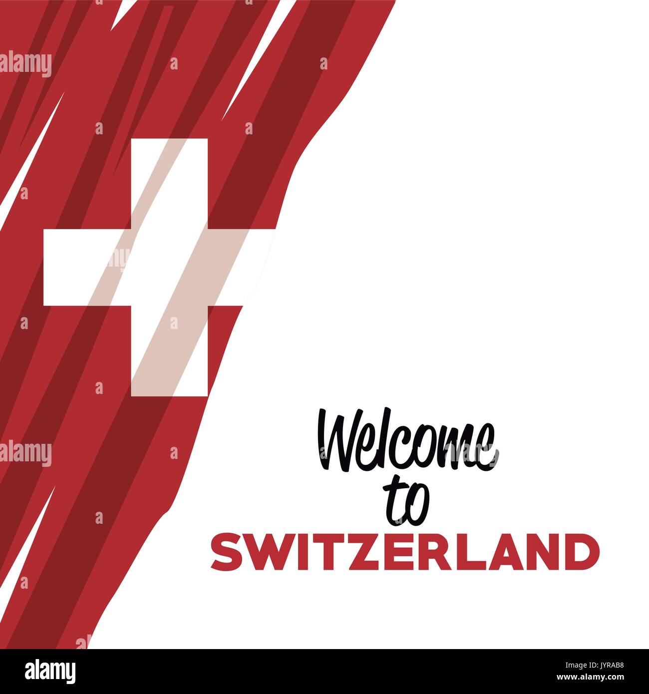 white background of welcome to switzerland with side border of ...