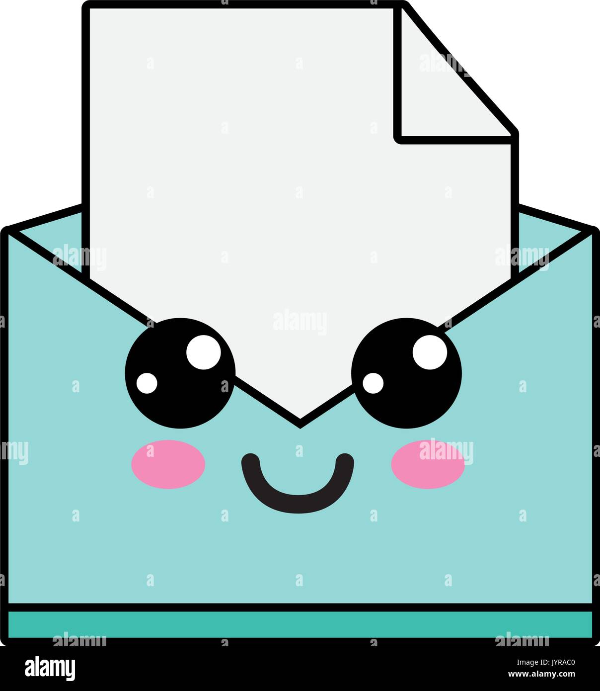 kawaii cute happy file message Stock Vector Image & Art - Alamy