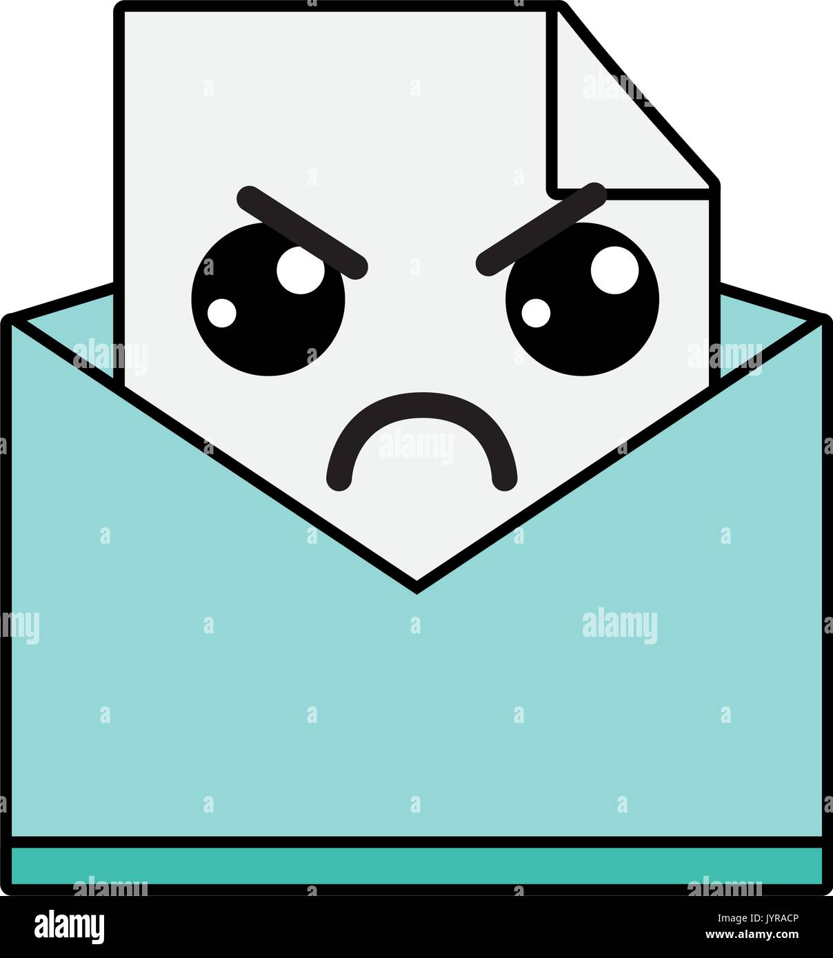 kawaii cute angry file message Stock Vector Image & Art - Alamy