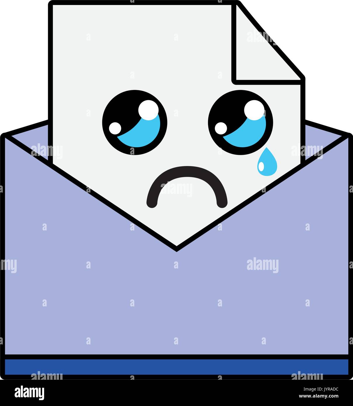kawaii cute crying file message Stock Vector Image & Art - Alamy