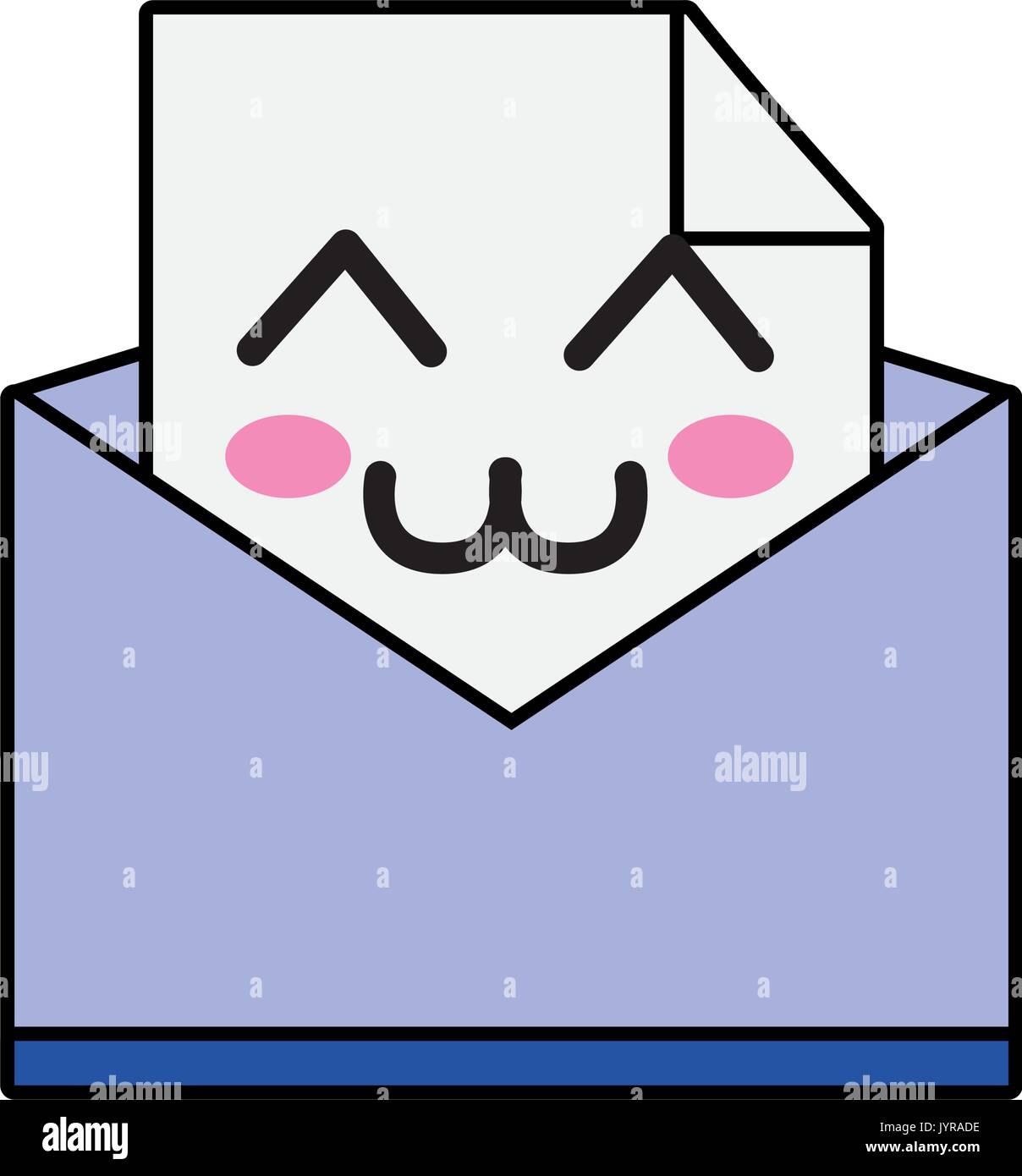 kawaii cute happy file message Stock Vector Image & Art - Alamy