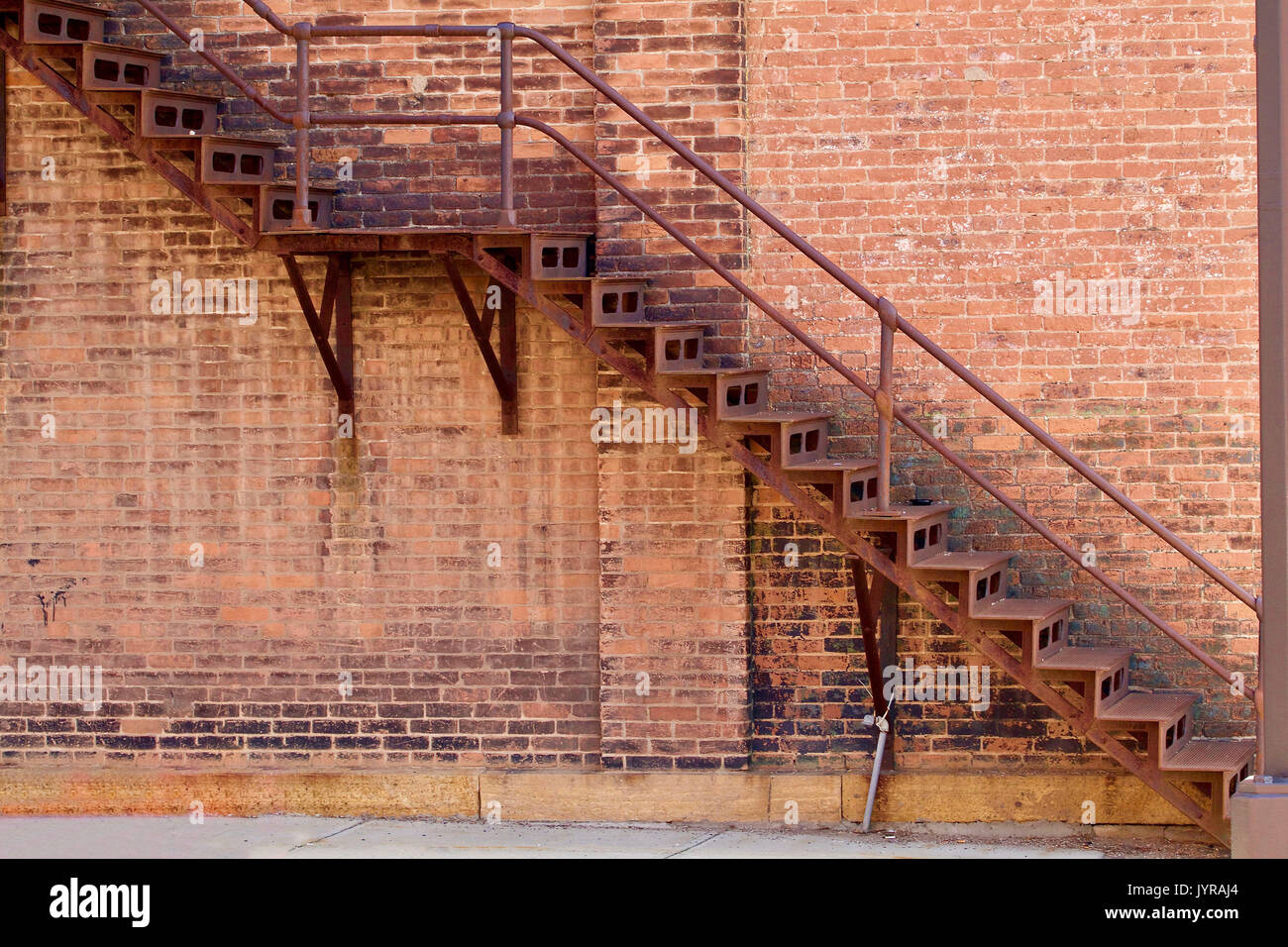 Red fire escape stair stairs hi-res stock photography and images - Alamy