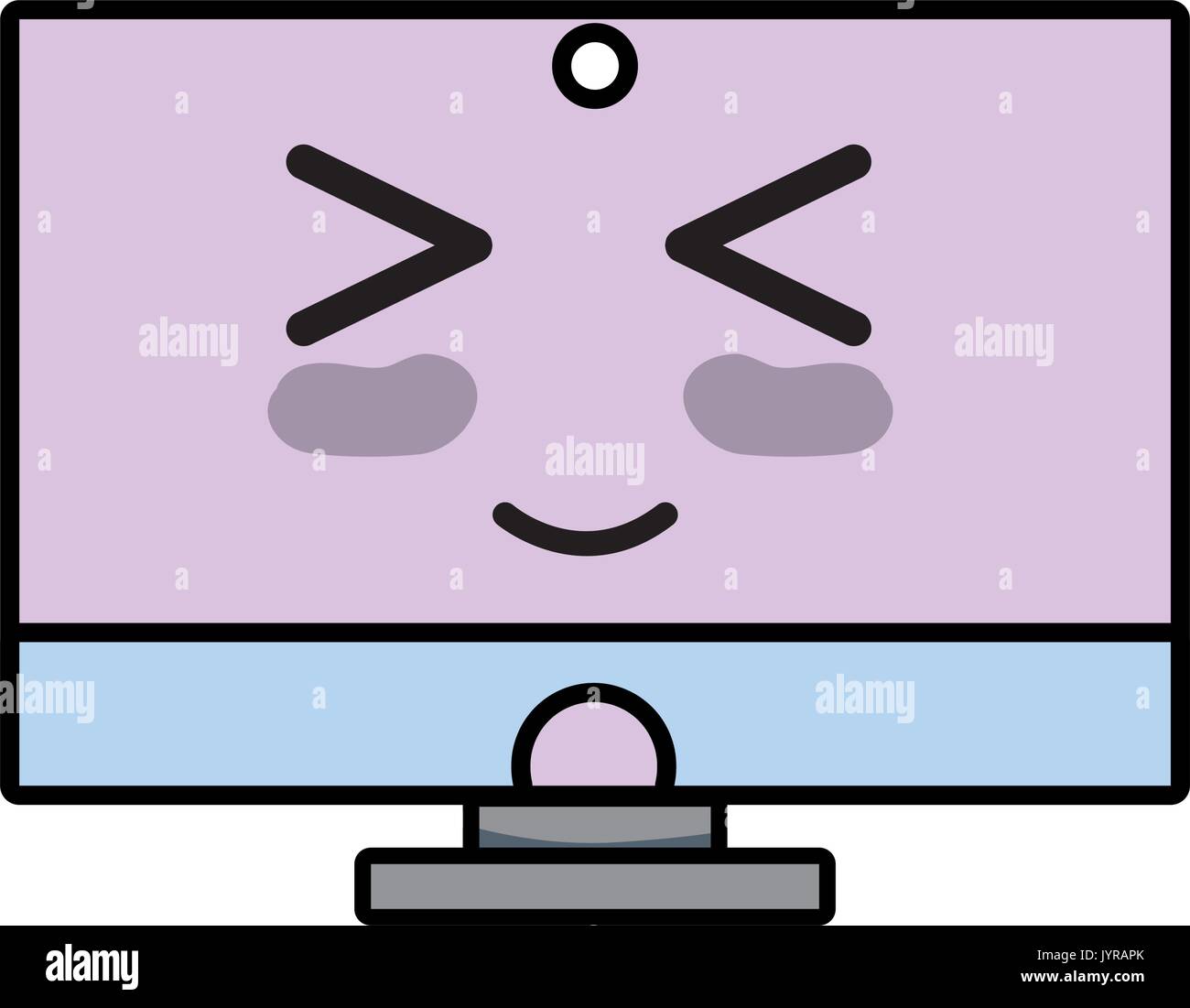 kawaii cute happy computer technology Stock Vector Image & Art - Alamy