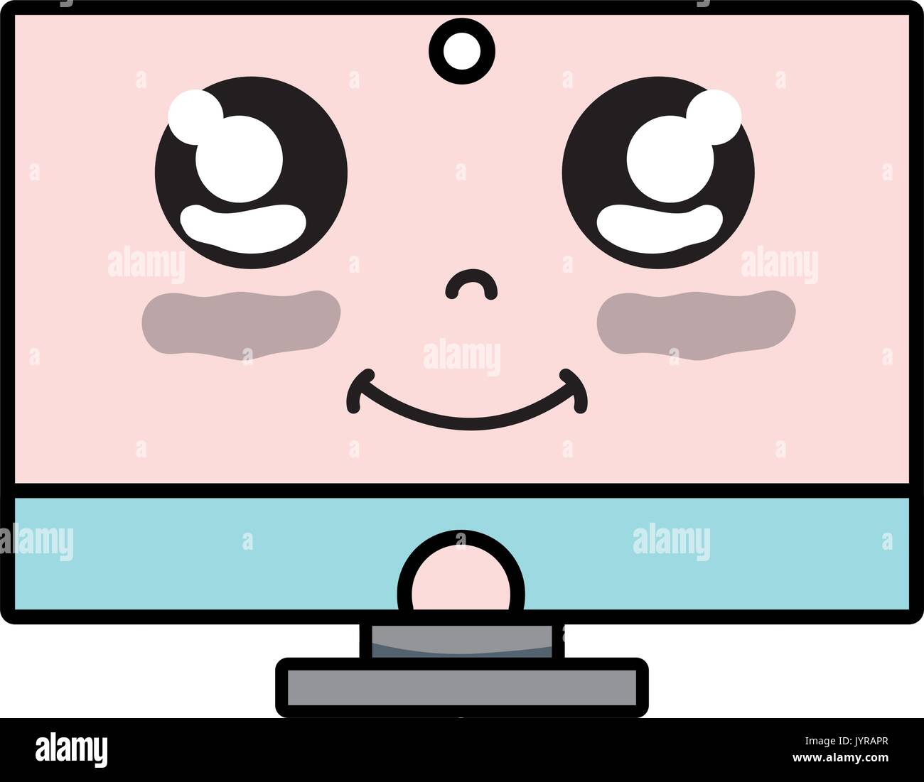 kawaii cute happy computer technology Stock Vector Image & Art - Alamy