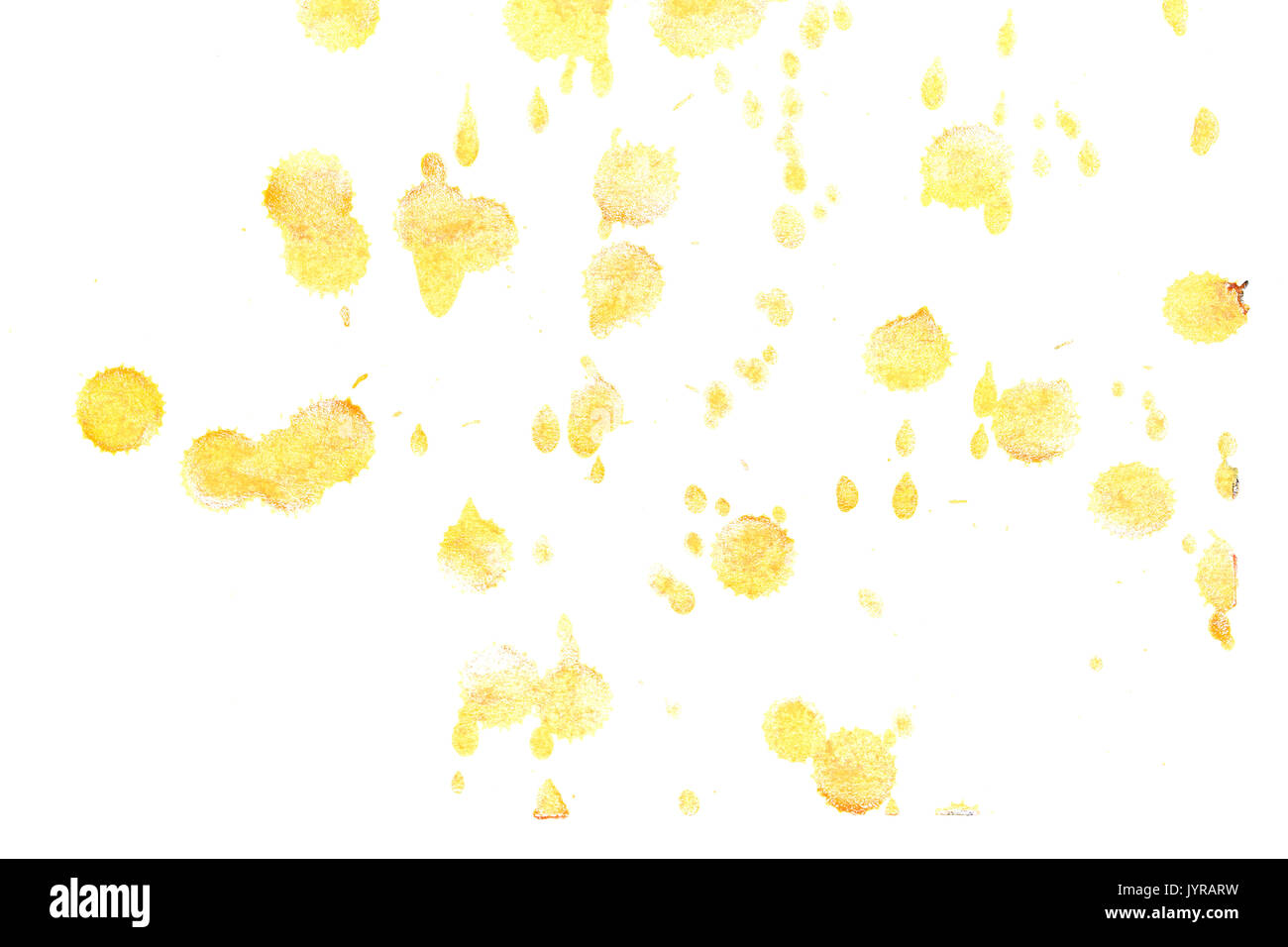 Abstract yellow ink splash. Ink blots. Elements of design. The water ...