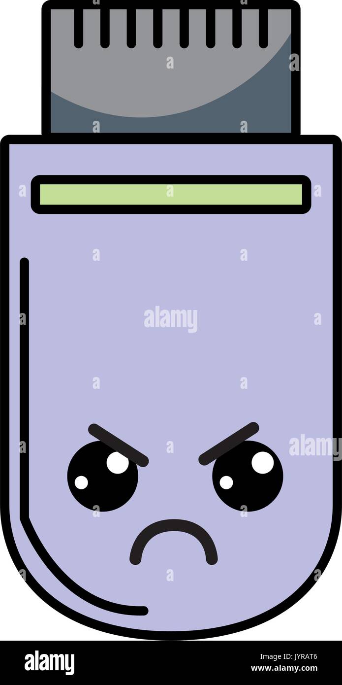 kawaii cute angry usb memory Stock Vector Image & Art - Alamy