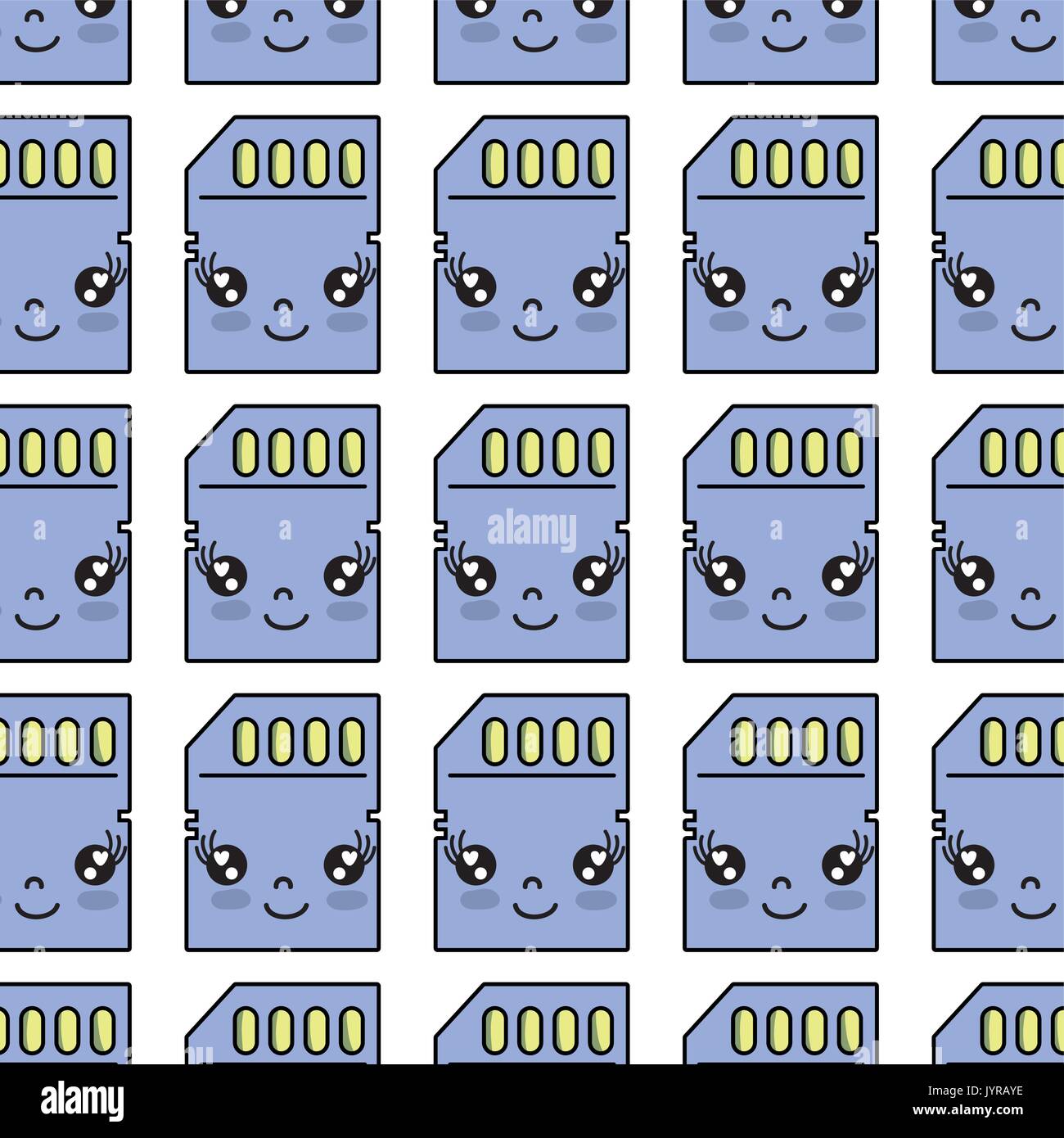 kawaii cute happy micro sd background Stock Vector Image & Art - Alamy