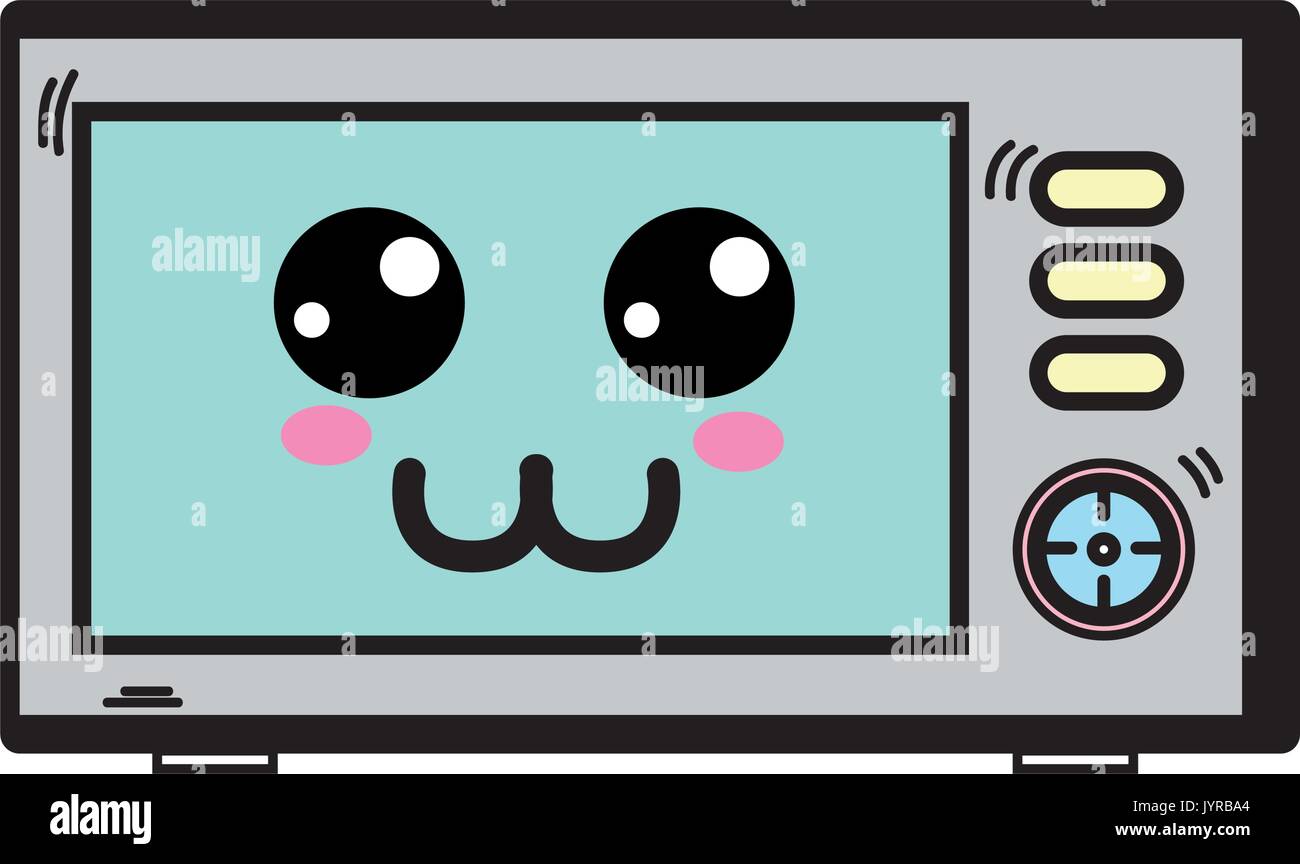 kawaii cute happy microwaves technology Stock Vector Image & Art - Alamy