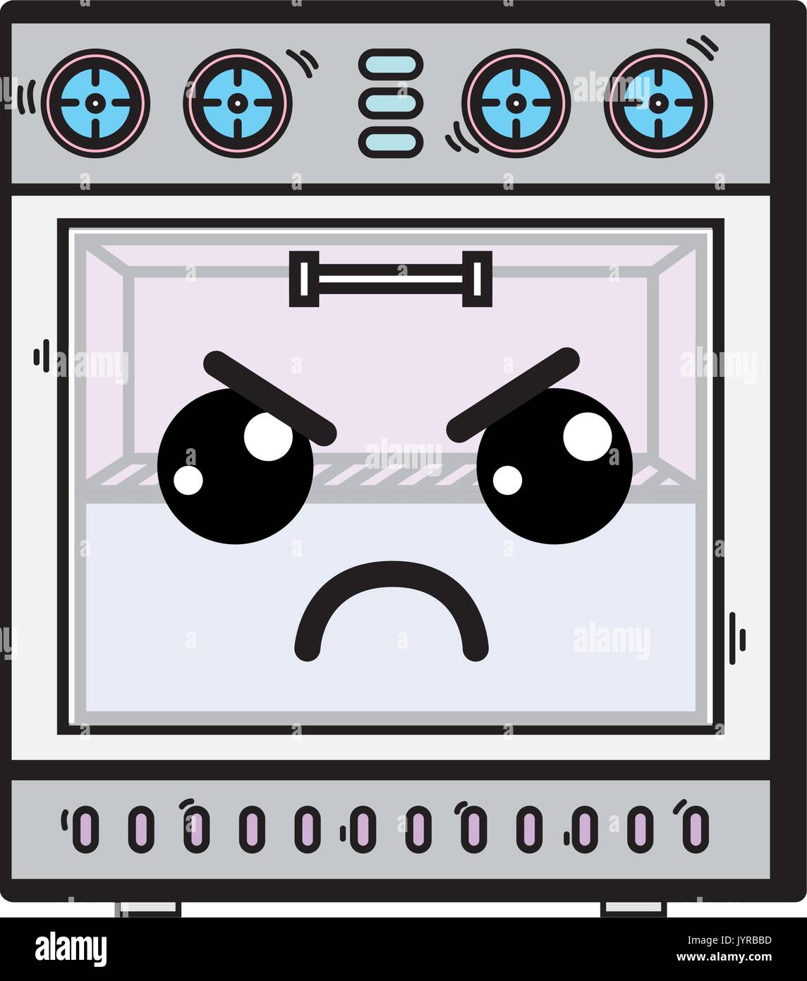 kawaii cute angry oven technology Stock Vector Image & Art - Alamy