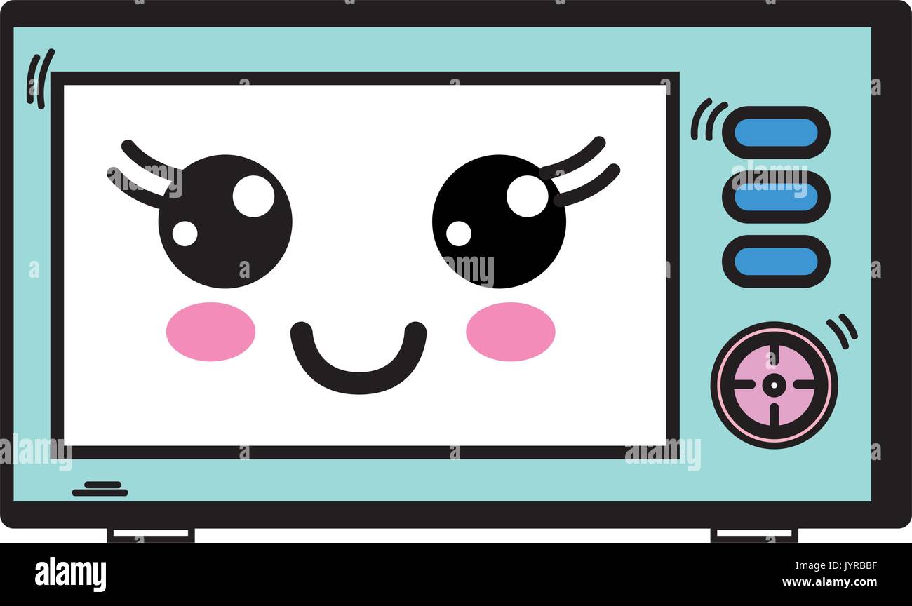 kawaii cute happy microwaves technology Stock Vector Image & Art - Alamy
