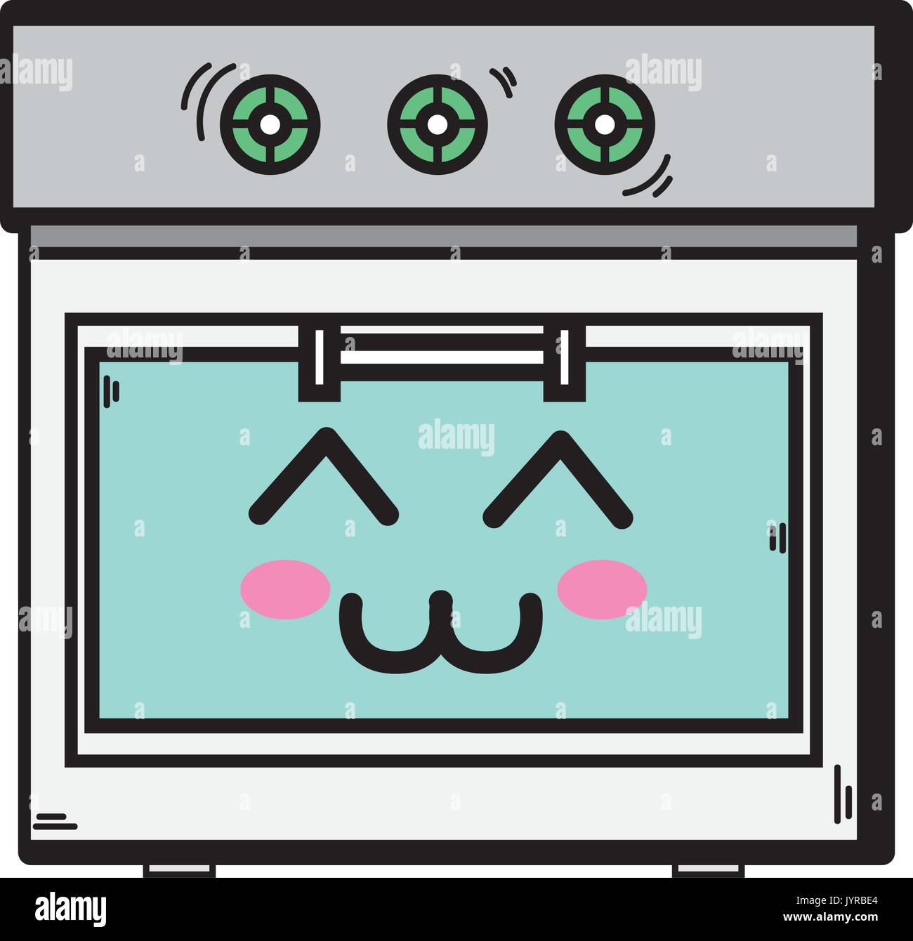 kawaii cute happy oven technology Stock Vector Image & Art - Alamy