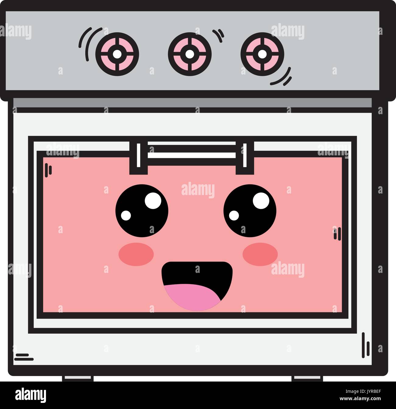 kawaii cute happy oven technology Stock Vector Image & Art - Alamy