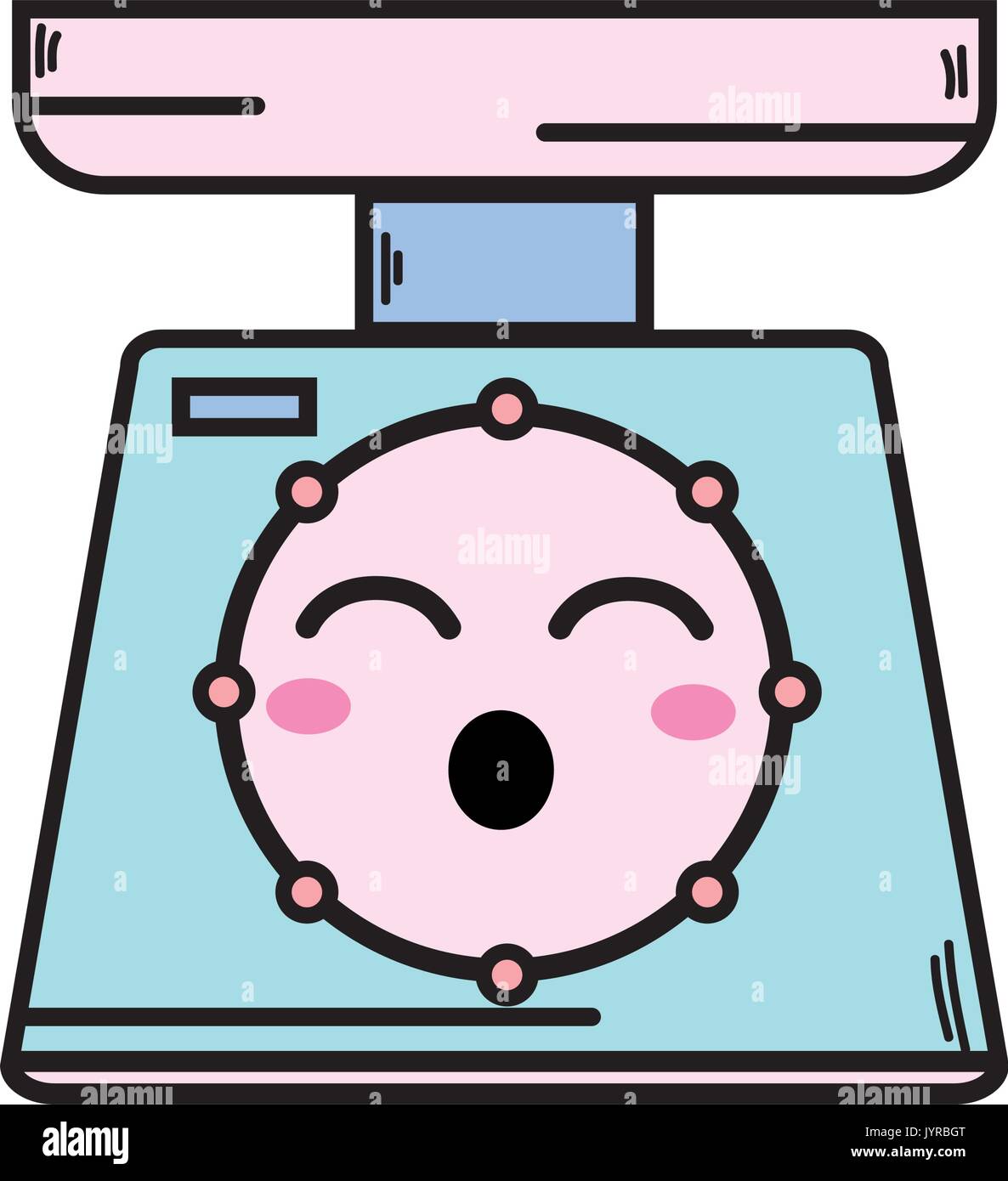 kawaii cute funny weight machine Stock Vector Image & Art - Alamy