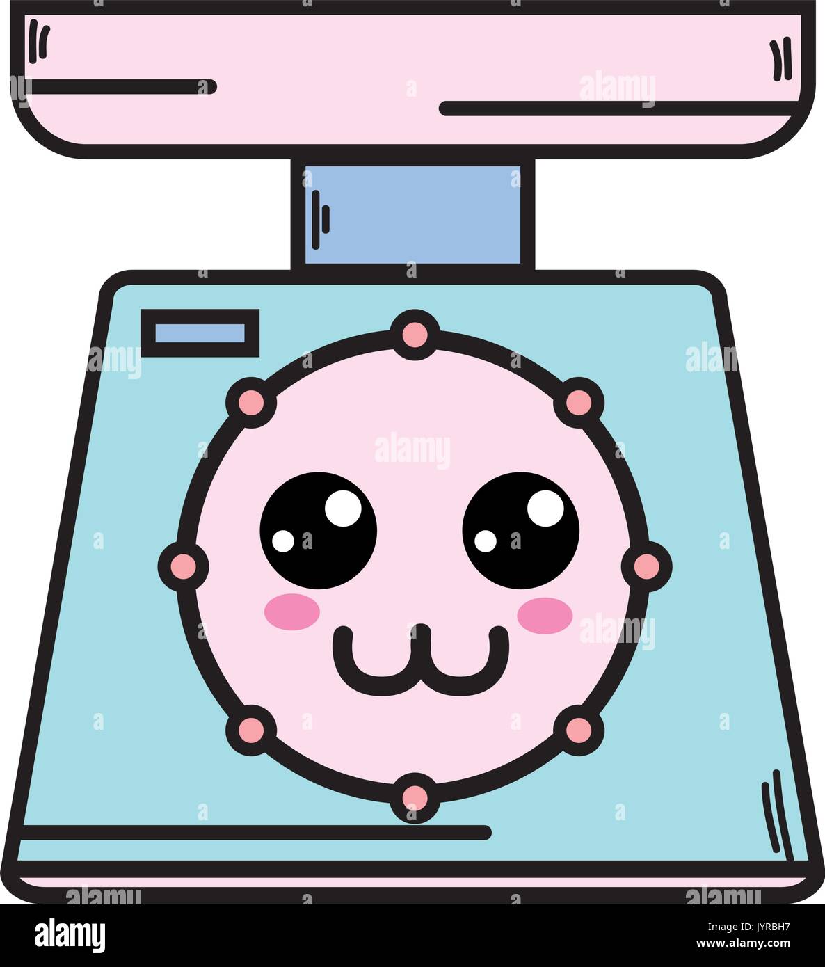kawaii cute happy weight machine Stock Vector Image & Art - Alamy