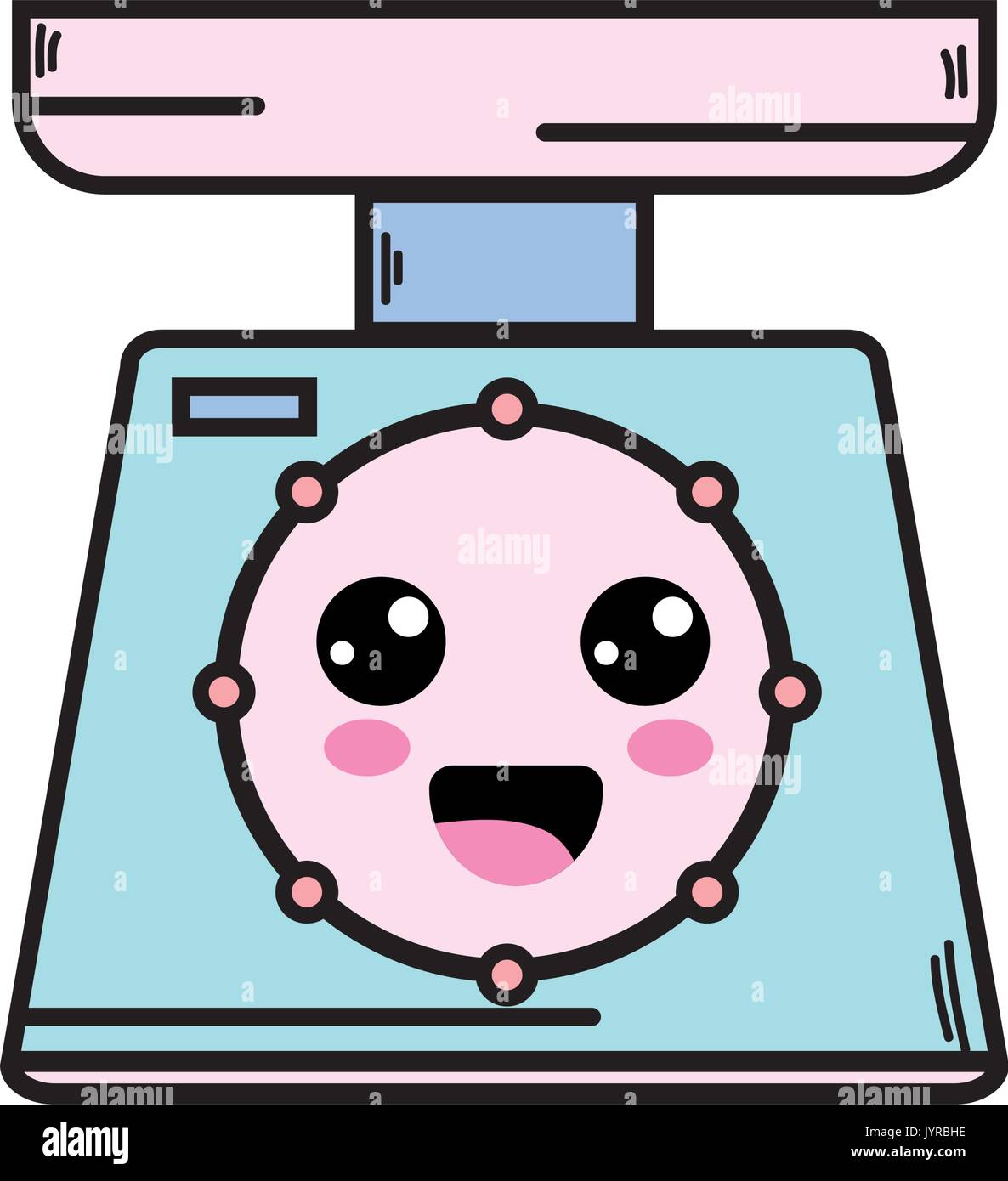 kawaii cute happy weight machine Stock Vector Image & Art - Alamy