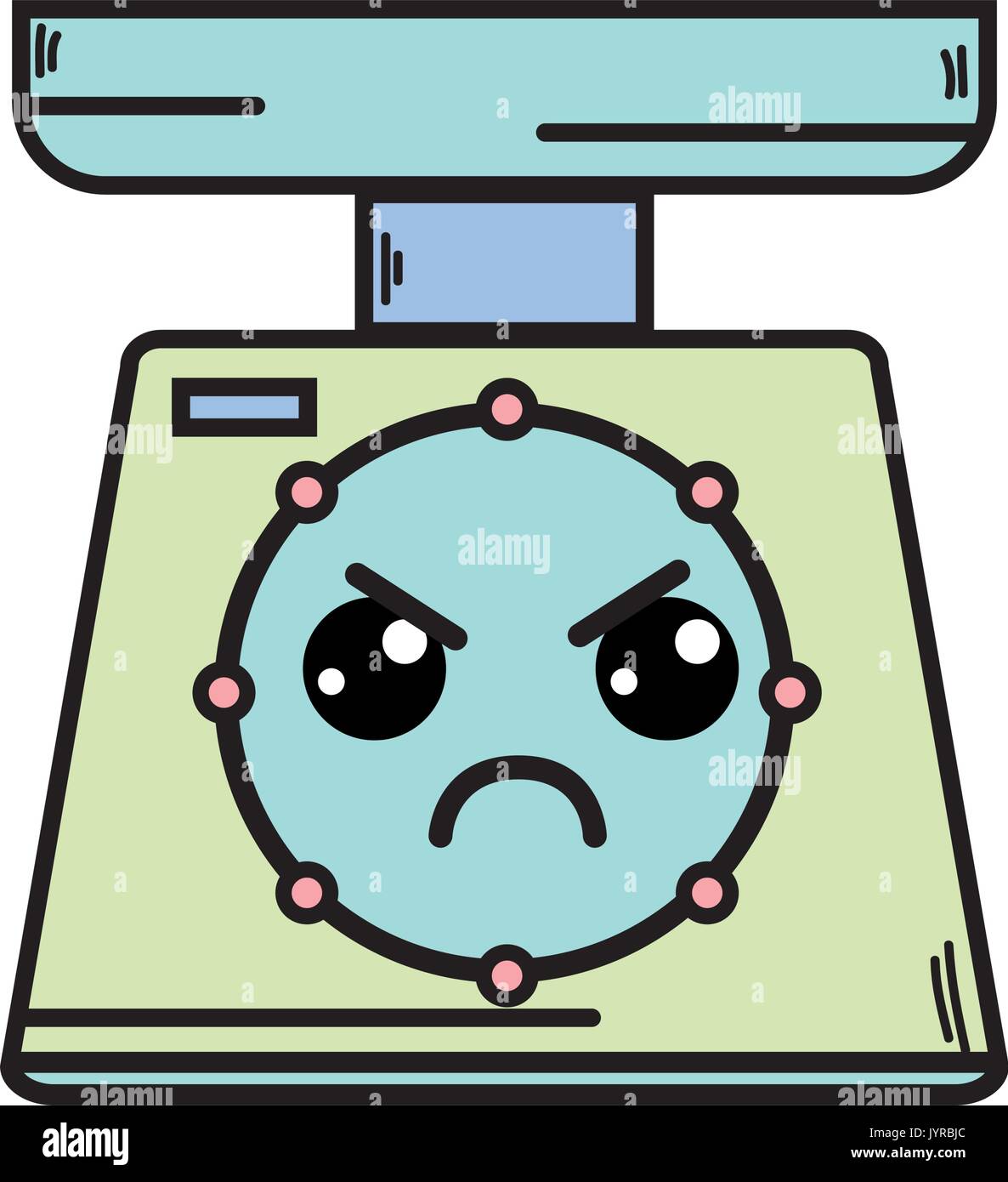 kawaii cute angry weight machine Stock Vector Image & Art - Alamy