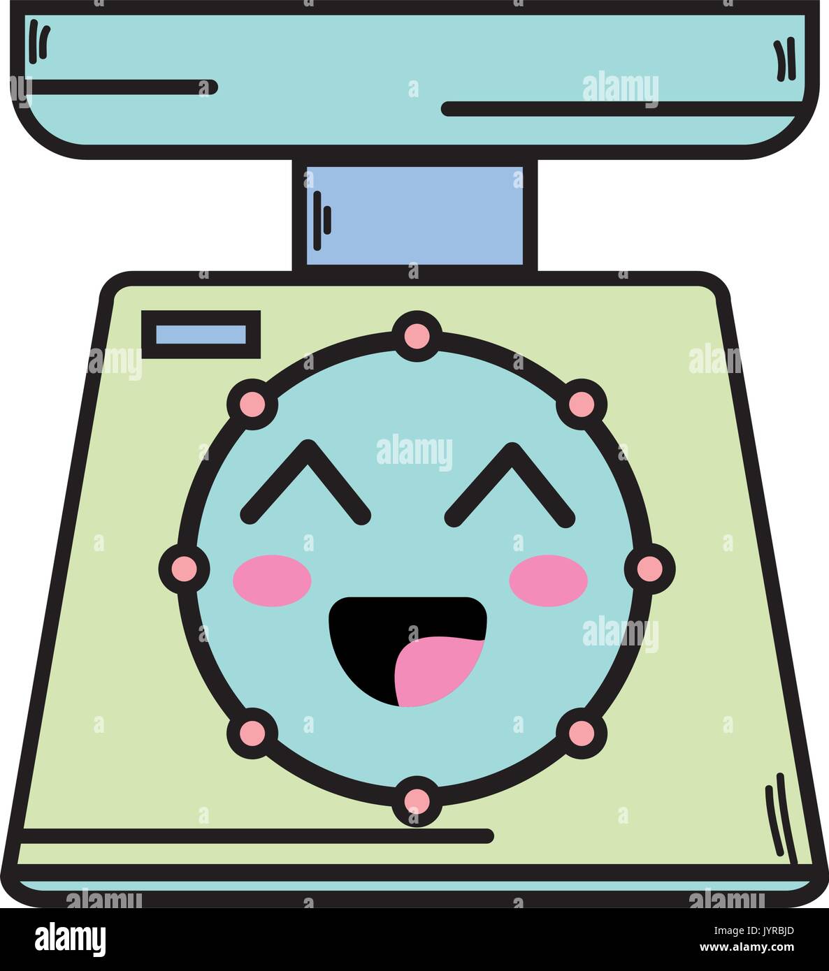 kawaii cute happy weight machine Stock Vector Image & Art - Alamy