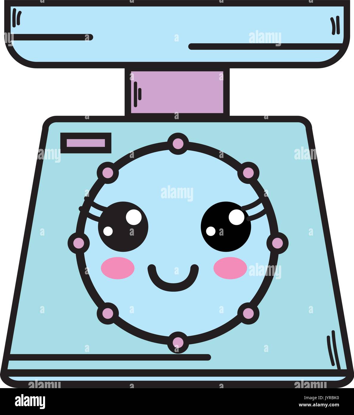 kawaii cute happy weight machine Stock Vector Image & Art - Alamy