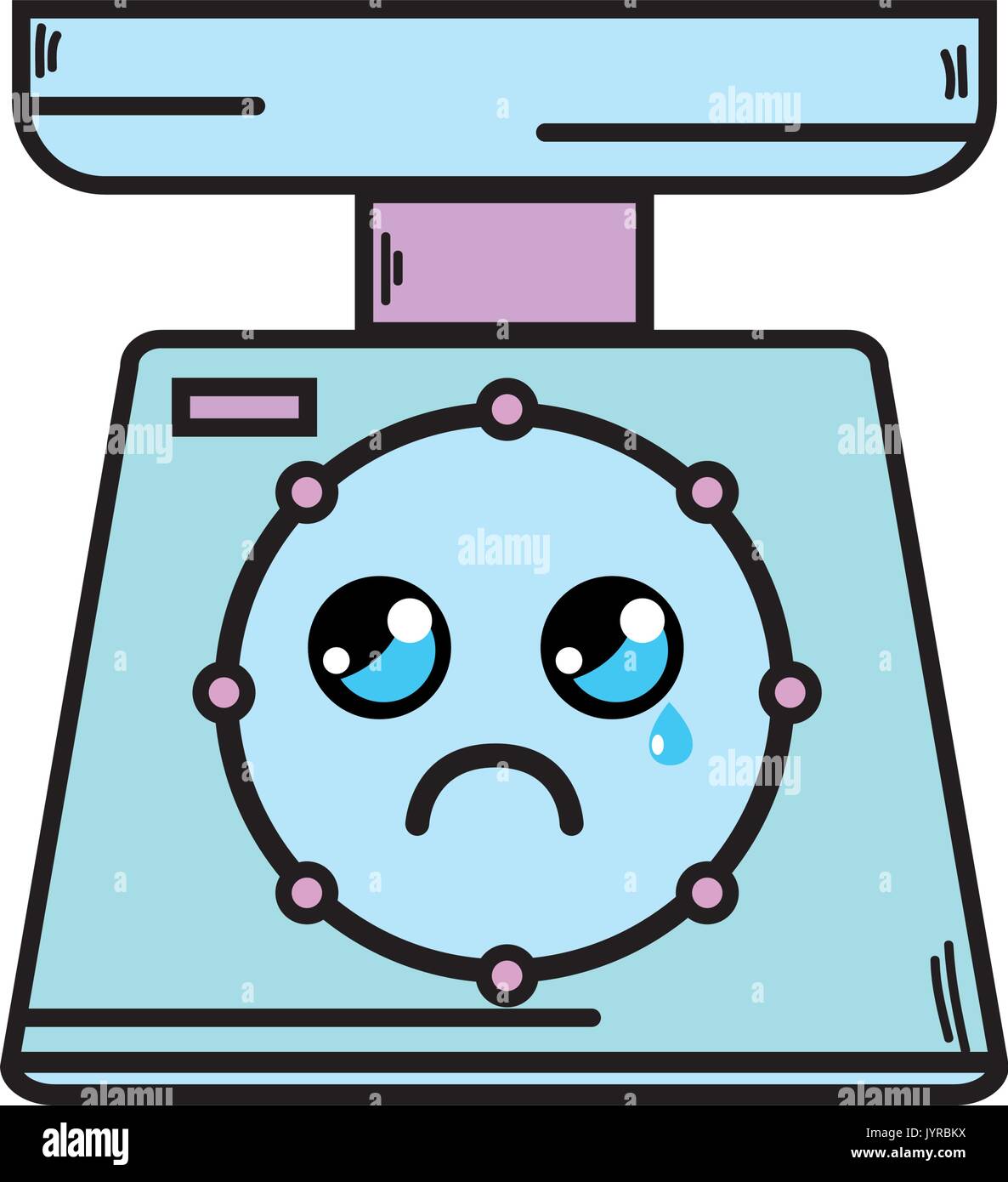 kawaii cute crying weight machine Stock Vector Image & Art - Alamy