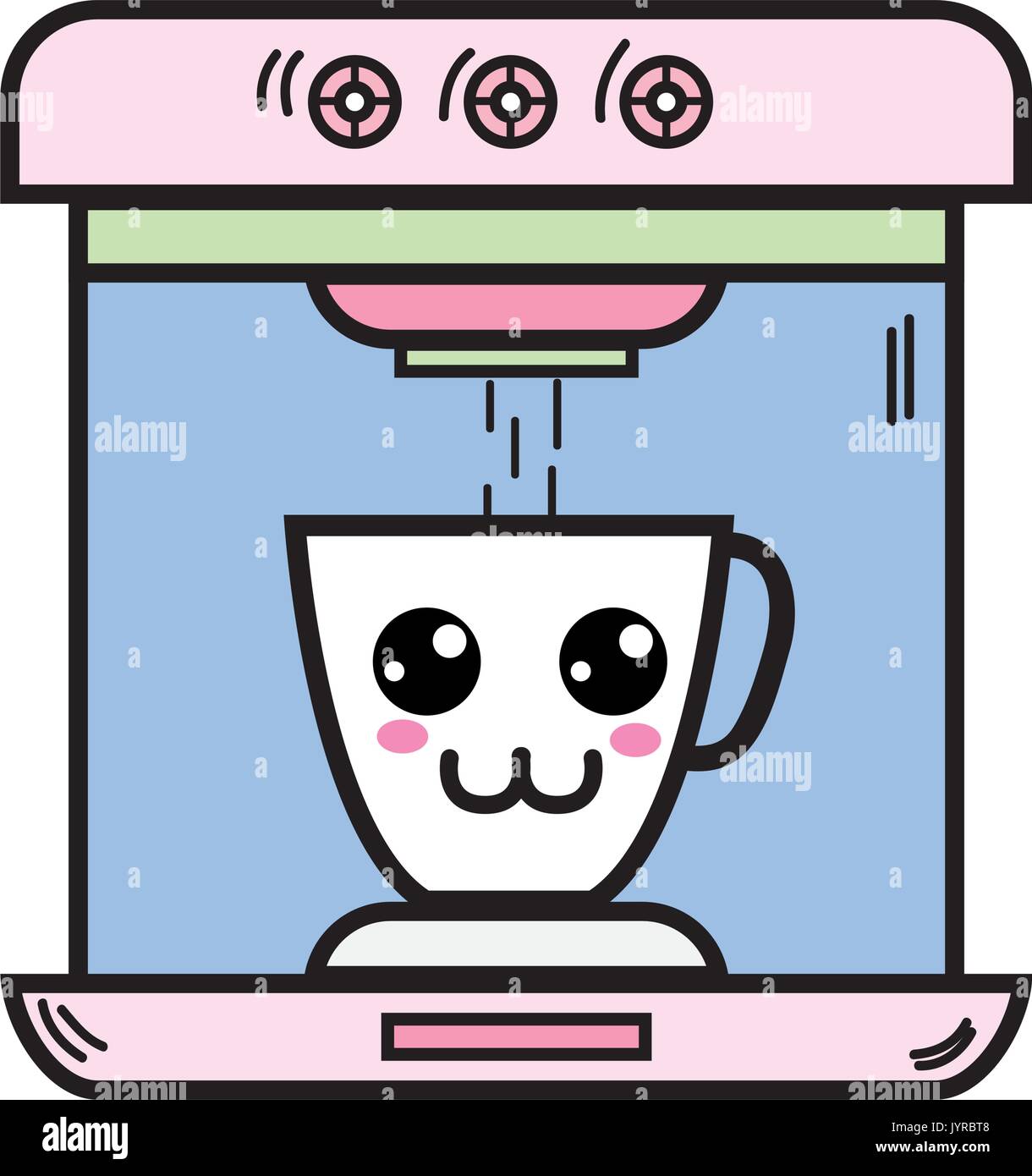 kawaii cute happy coffee maker technology Stock Vector Image & Art - Alamy