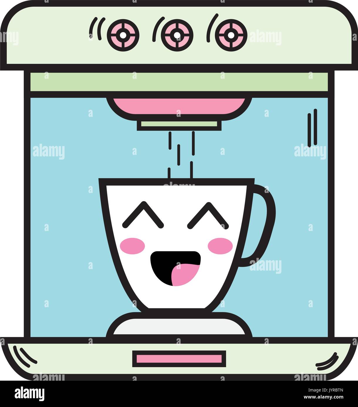kawaii cute happy coffee maker technology Stock Vector Image & Art - Alamy