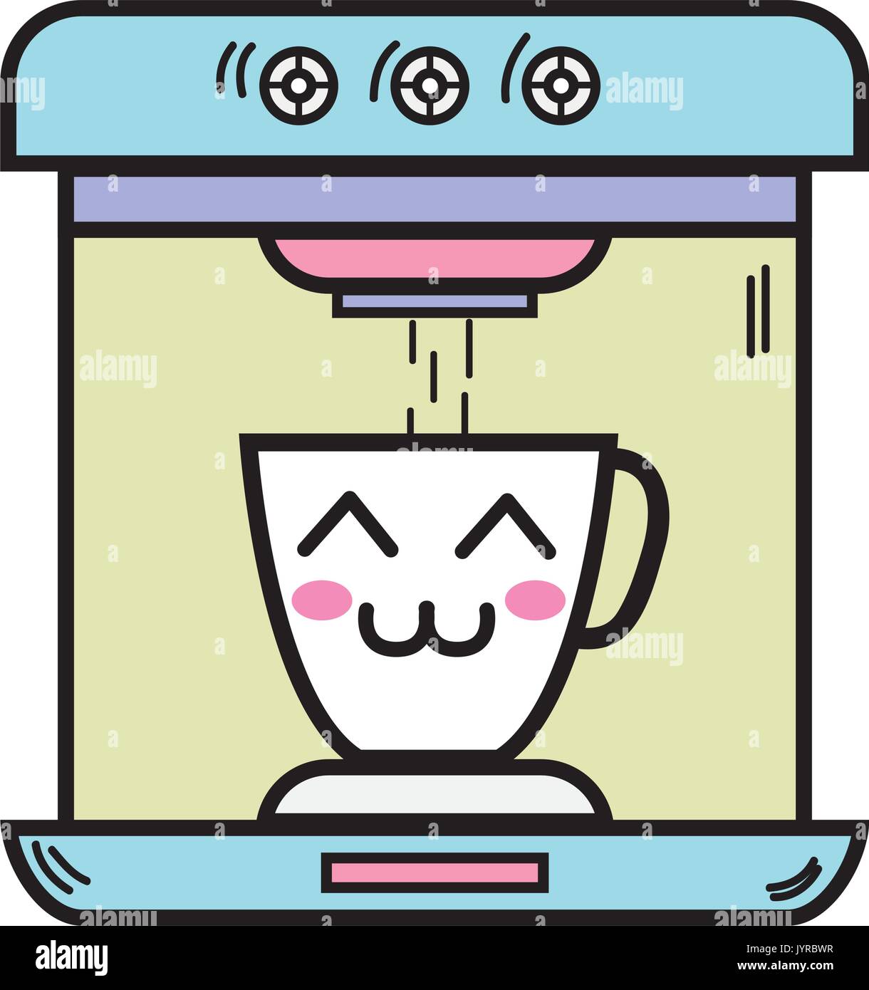 kawaii cute happy coffee maker technology Stock Vector Image & Art - Alamy