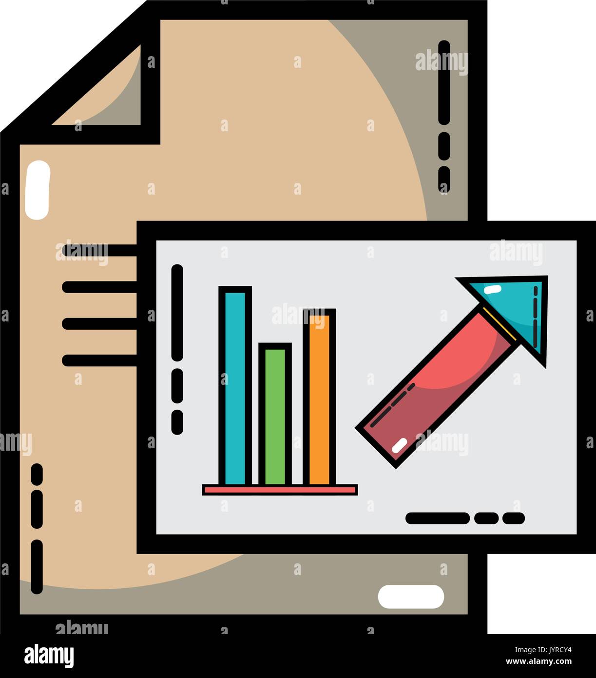 document with statistics bar diagram graphy Stock Vector Image & Art ...
