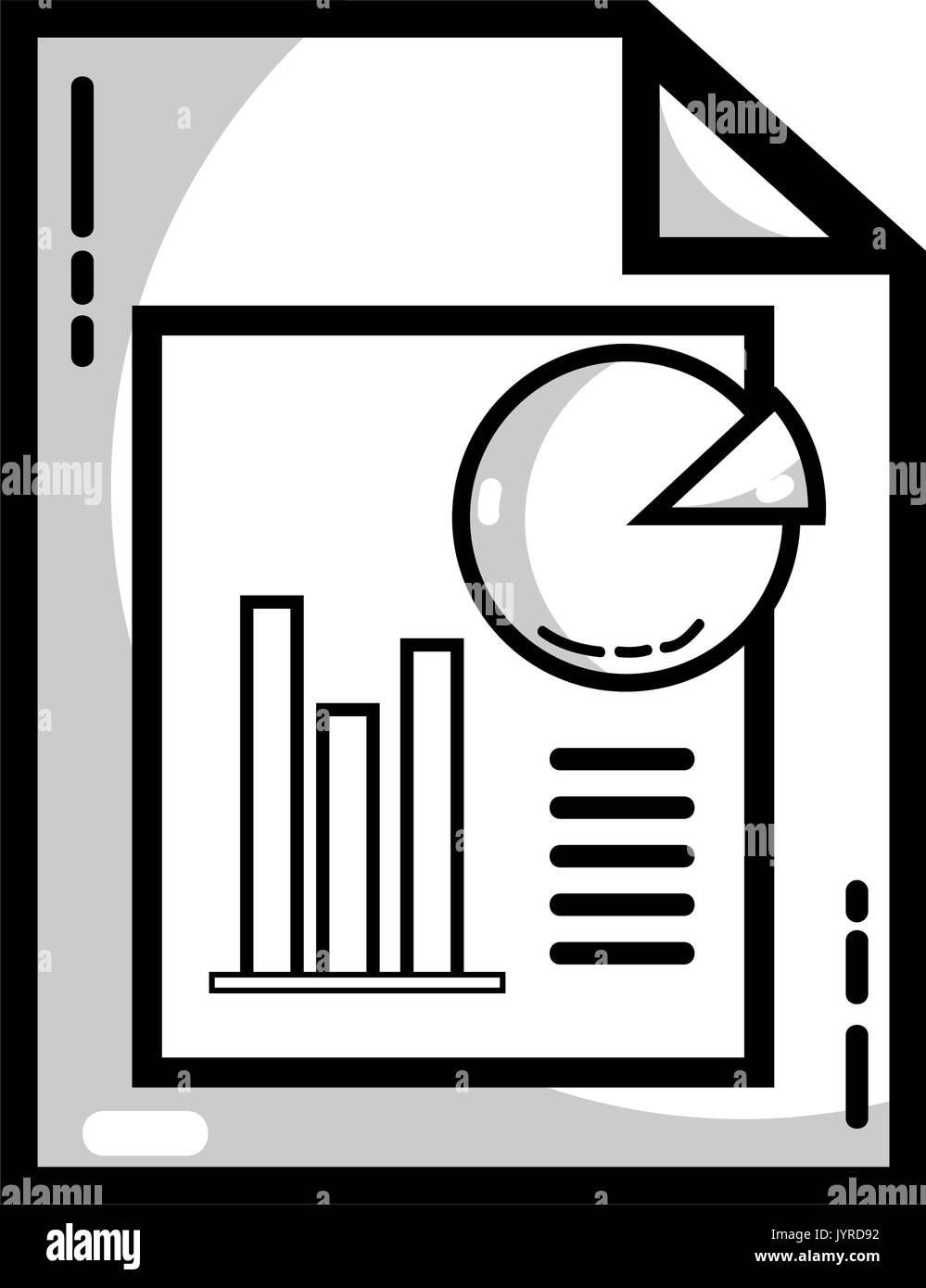 line document with statistics bar diagram graphy Stock Vector Image ...