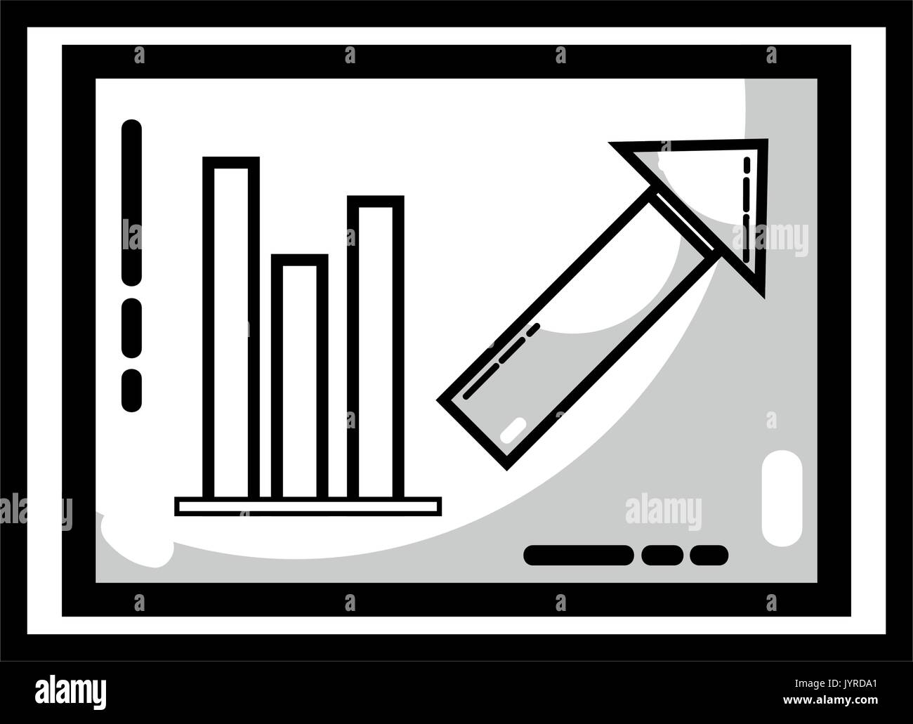 line document with statistics bar diagram graphy Stock Vector Image ...