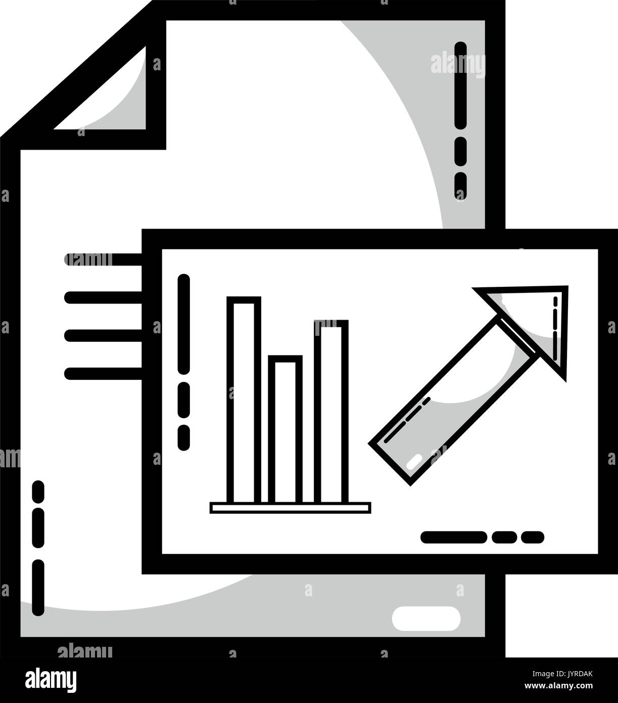 line document with statistics bar diagram graphy Stock Vector Image ...