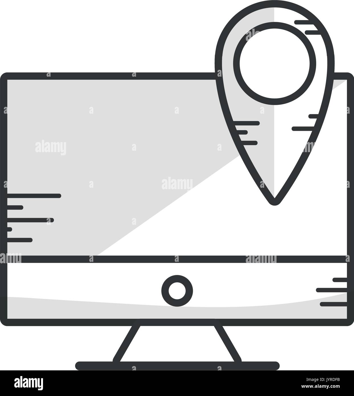 line computer electronic technology with location symbol Stock Vector ...