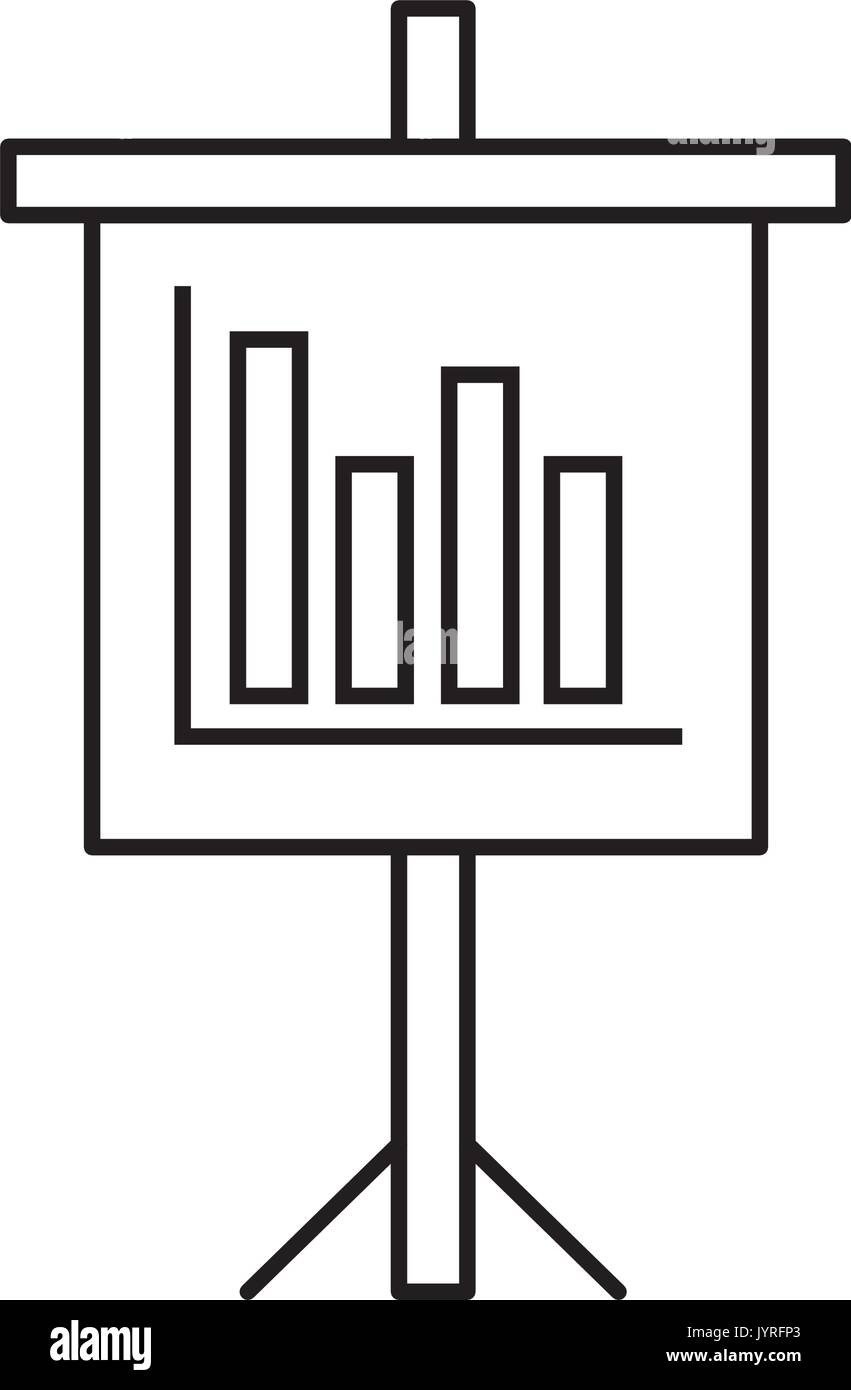 line presentation business document with statistics bars graphy Stock ...