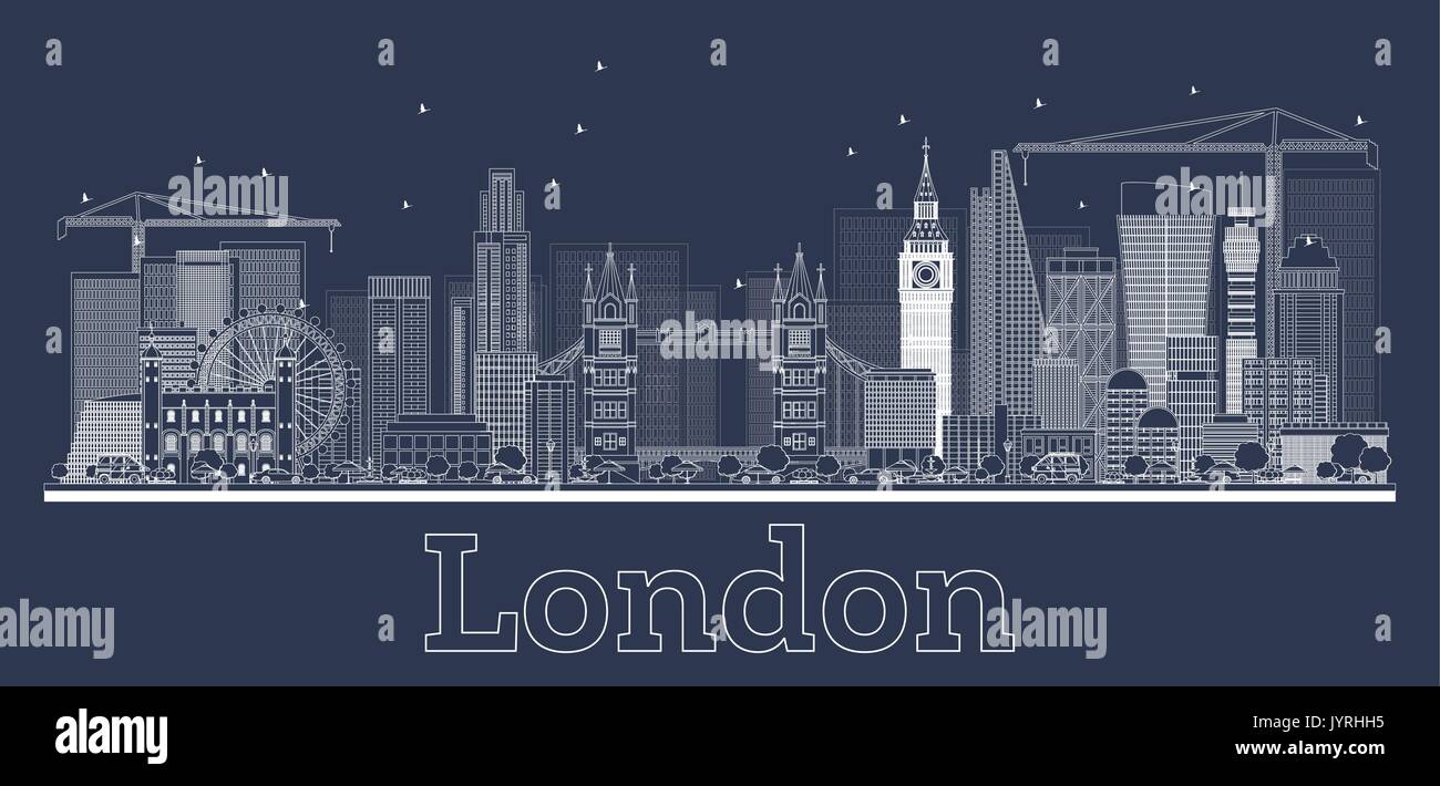 Outline London Skyline with Modern Buildings. Vector Illustration Stock ...
