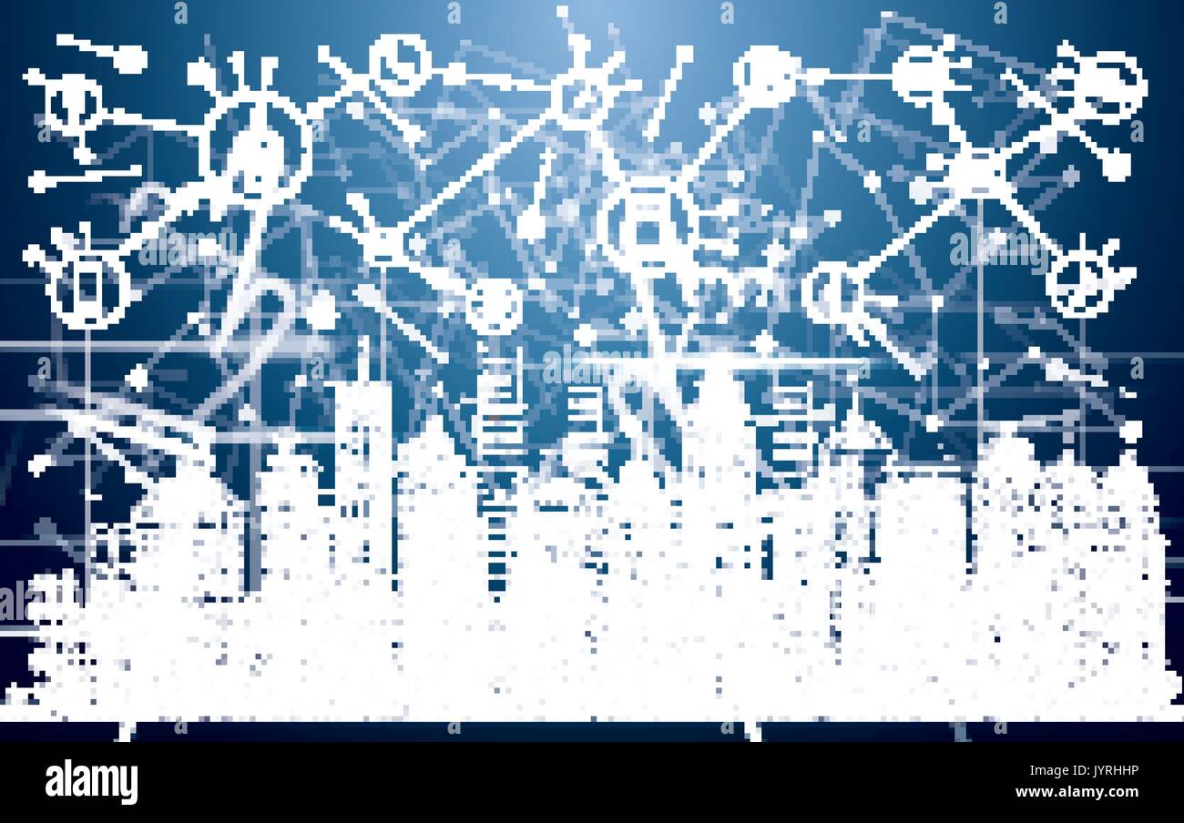 Smart city illustration hi-res stock photography and images - Alamy
