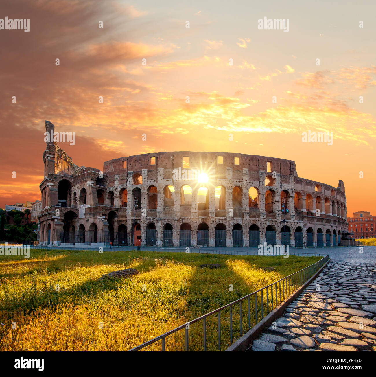 Famous Colosseum with spring flowers in Rome, Italy Stock Photo - Alamy