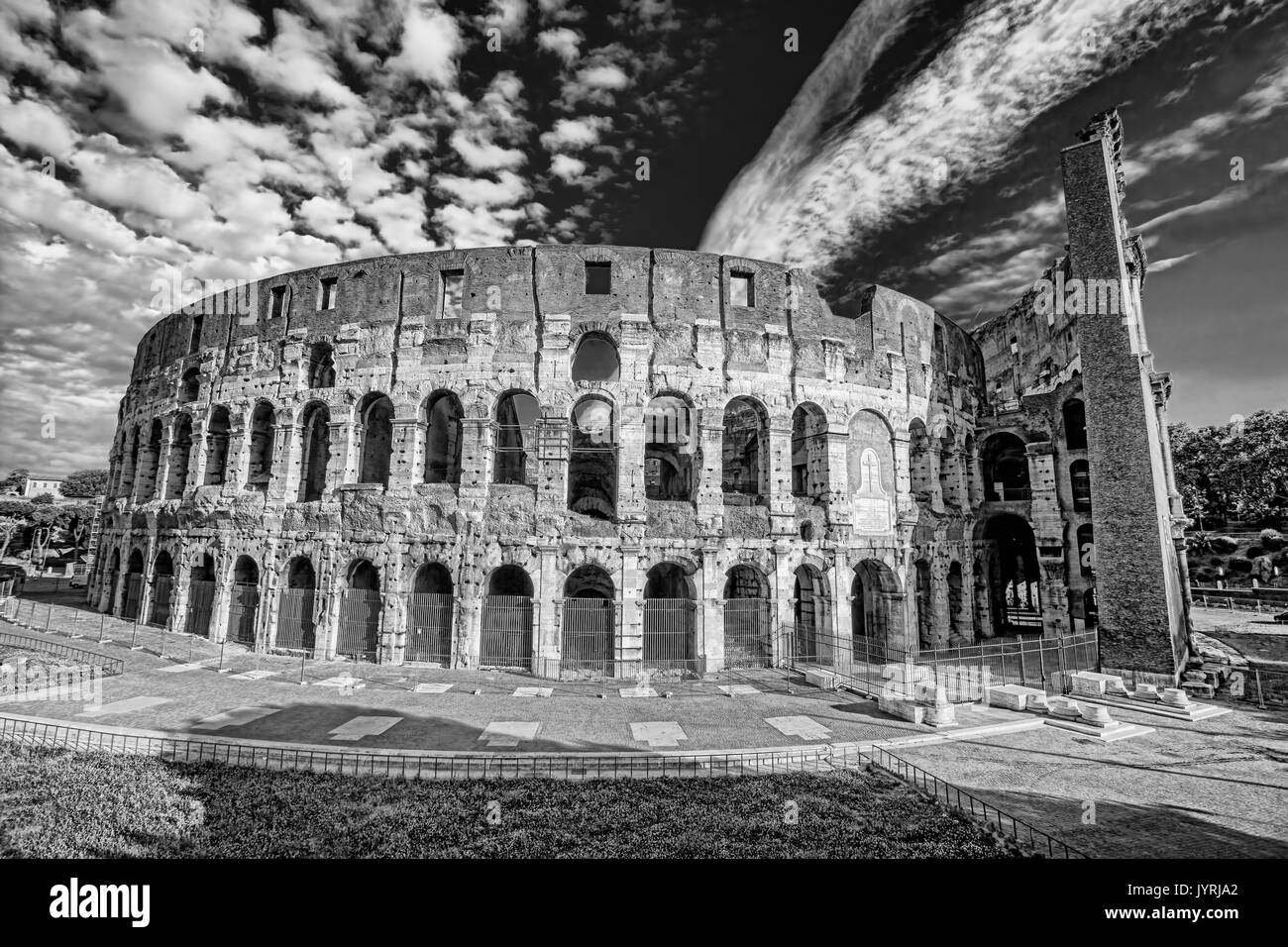 Famous Colosseum with spring flowers in Rome, Italy Stock Photo - Alamy