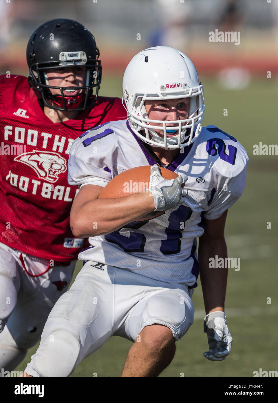 Football action with Shasta at Foothill High School in Palo Cedro ...