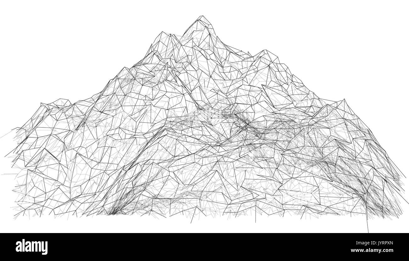 Wireframe polygonal landscape. Vector Illustration Stock Vector Image ...