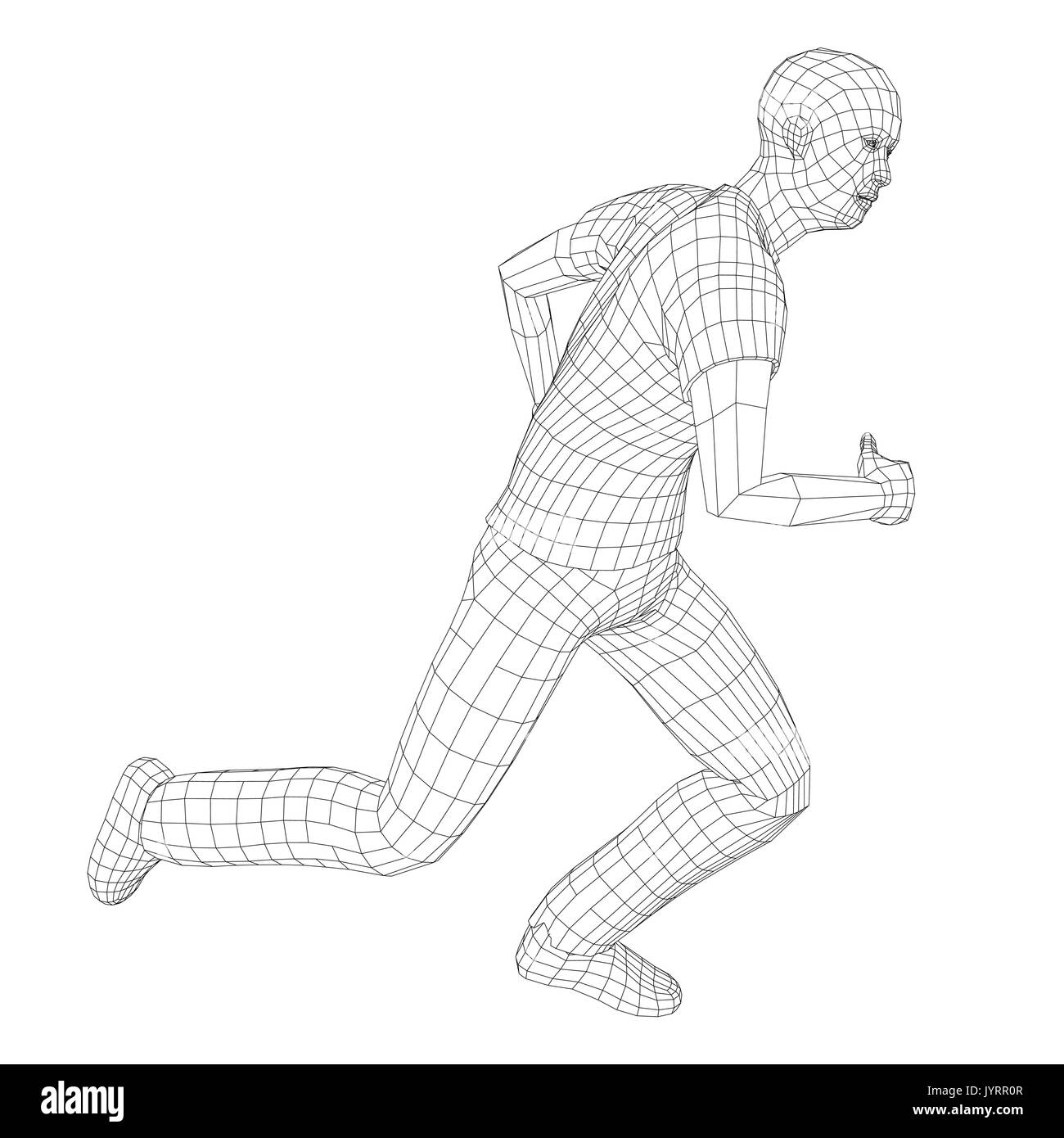 Wire frame running man Stock Vector Image & Art - Alamy