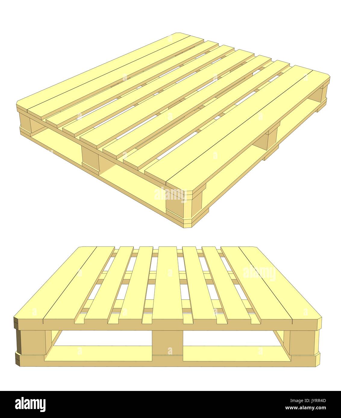 Set of wooden pallet. Isolated on white. Vector Stock Vector Image ...