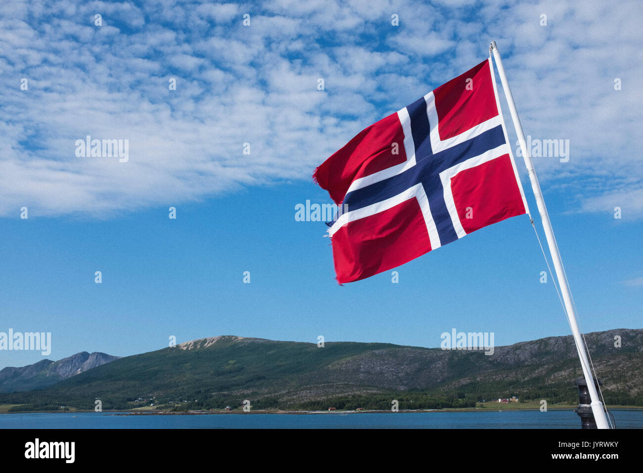 Norway, Norwegian flags Stock Photo - Alamy
