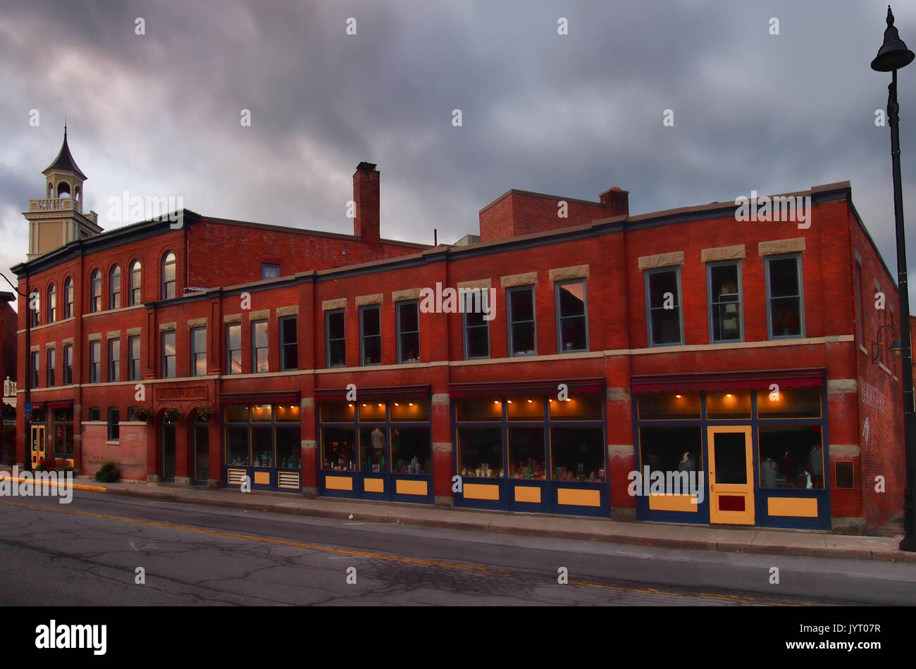 Hamilton , New York, USA. August 12, 2017. View of downtown Hamilton ...