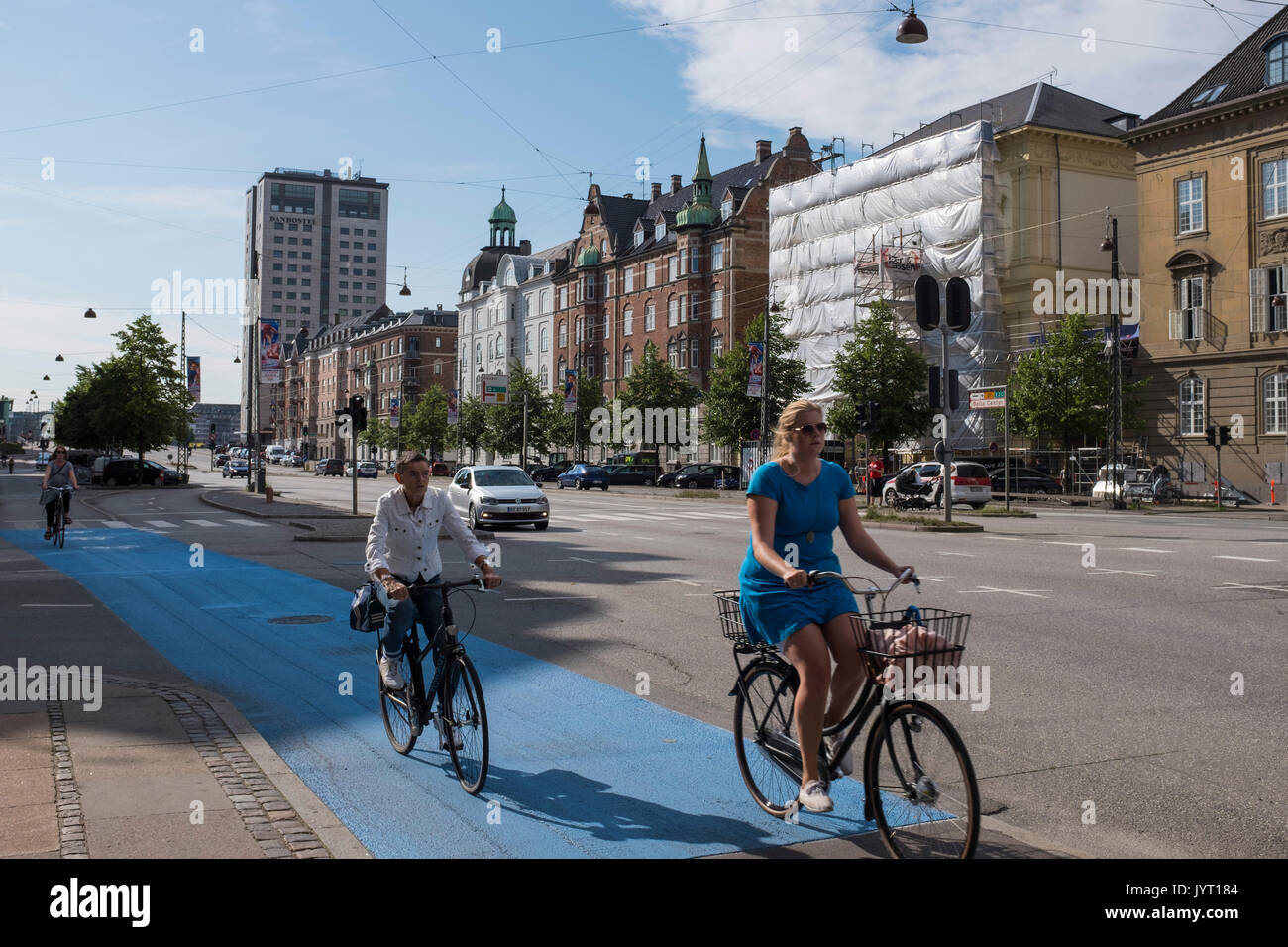 Denmark, Copenaghen, Bicycle lane Stock Photo - Alamy