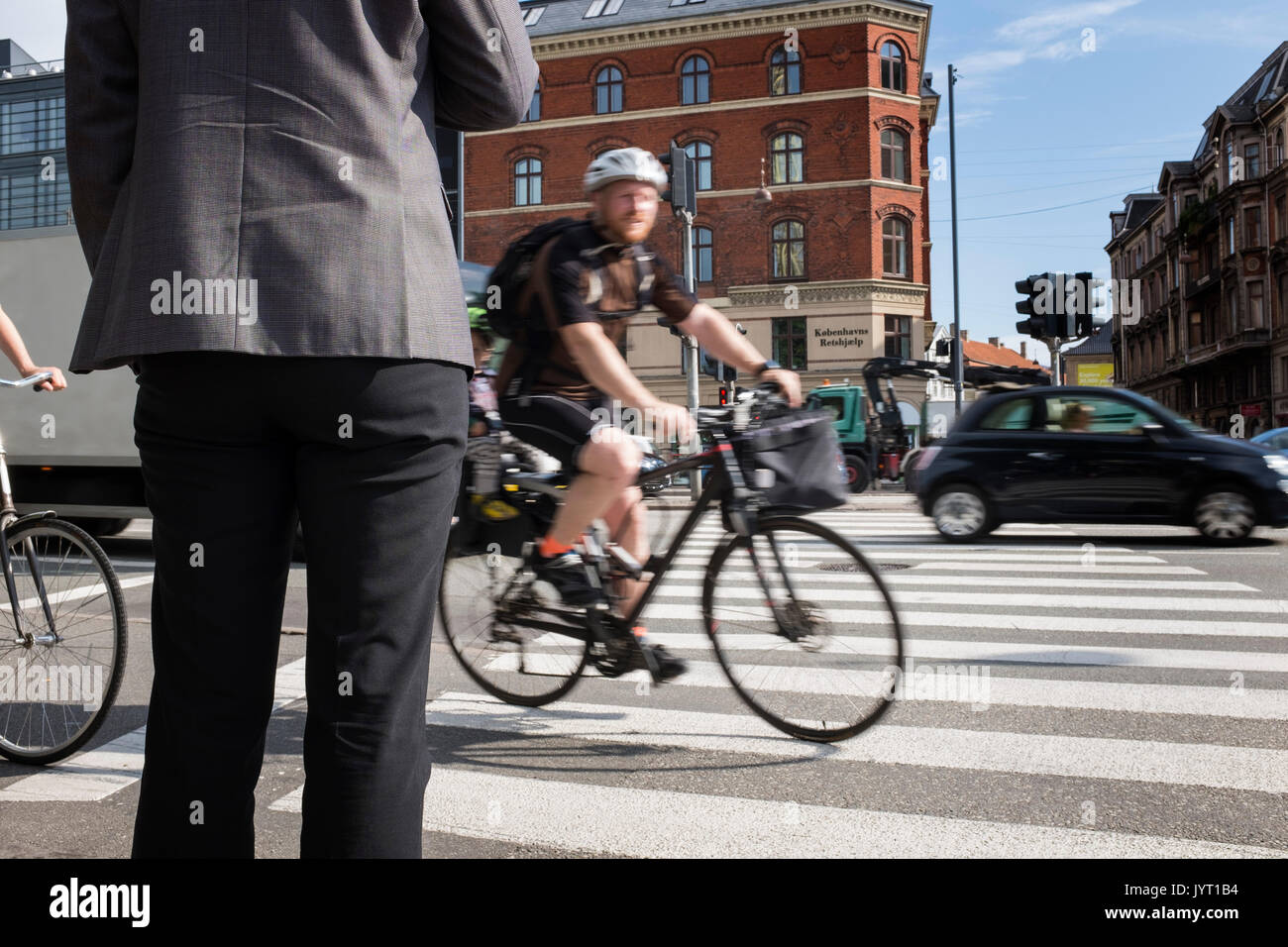 Denmark, Copenaghen, Bicycle lane Stock Photo - Alamy