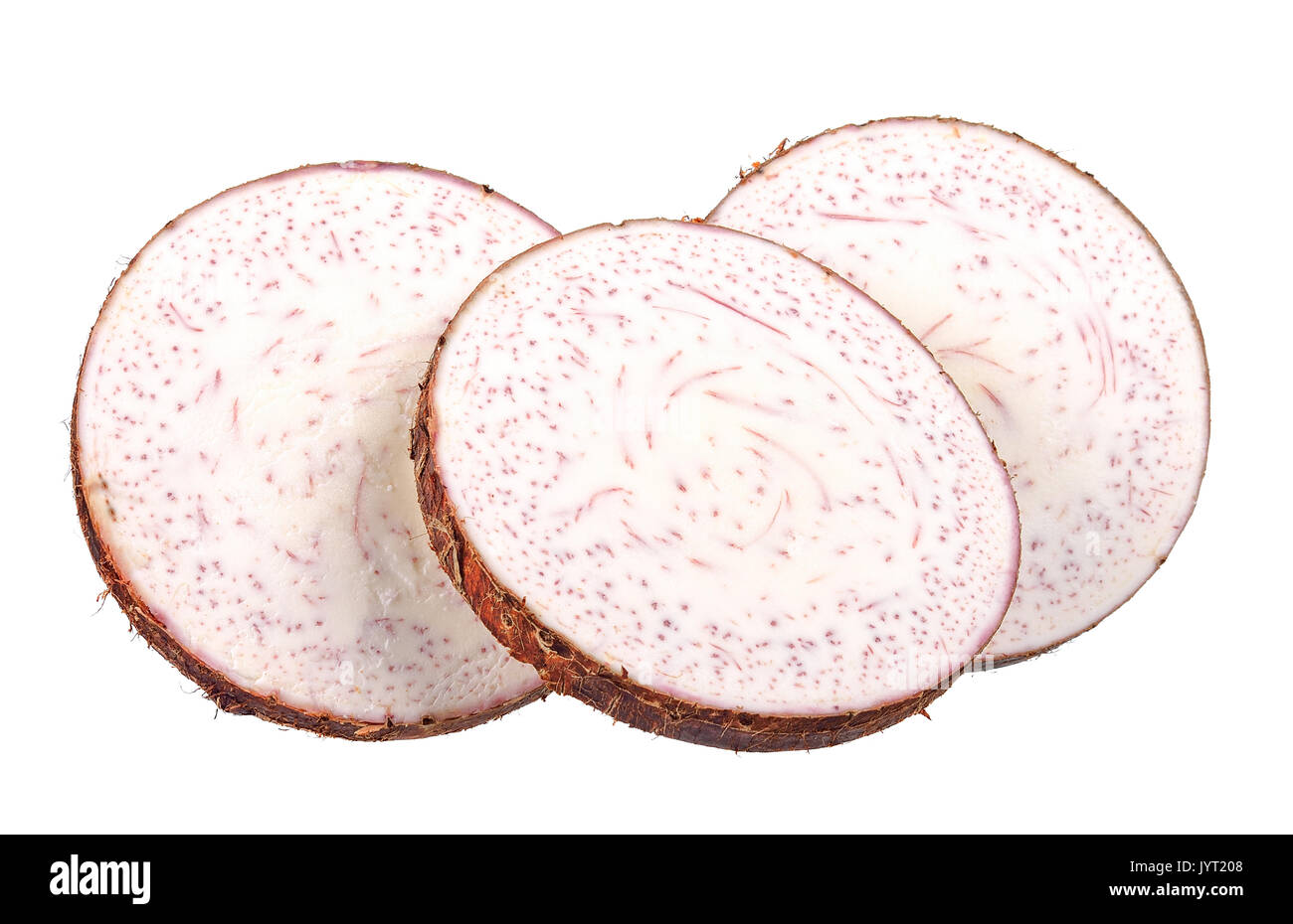 Slice of Taro isolated on the white background Stock Photo - Alamy