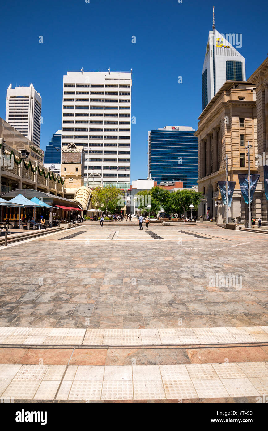A view of Forrest Place Square in Perth City, Western Australia Stock ...