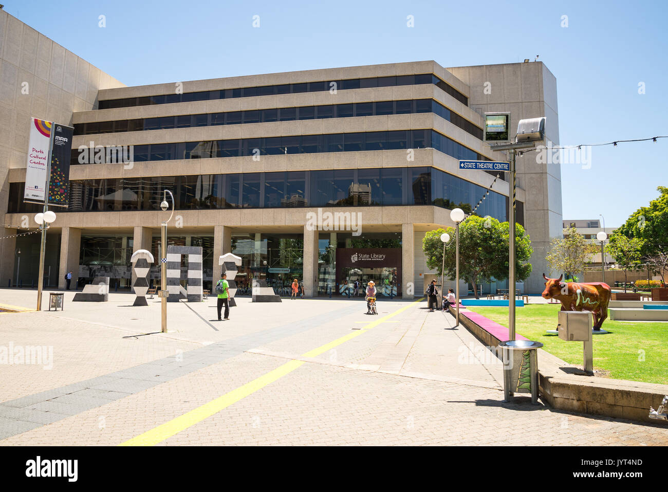 Building of State Library of Western Australia in Perth City Center ...