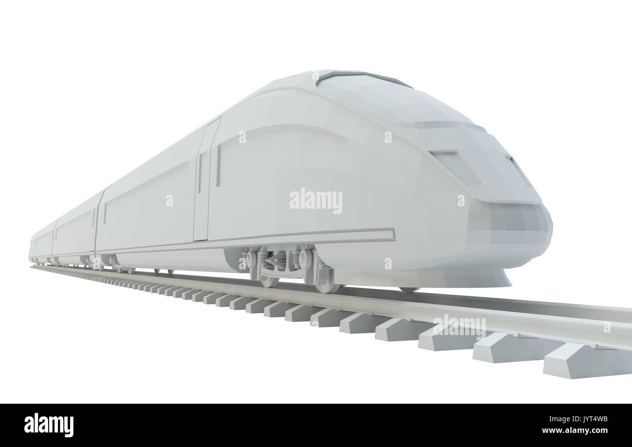 White high-speed train Stock Photo - Alamy